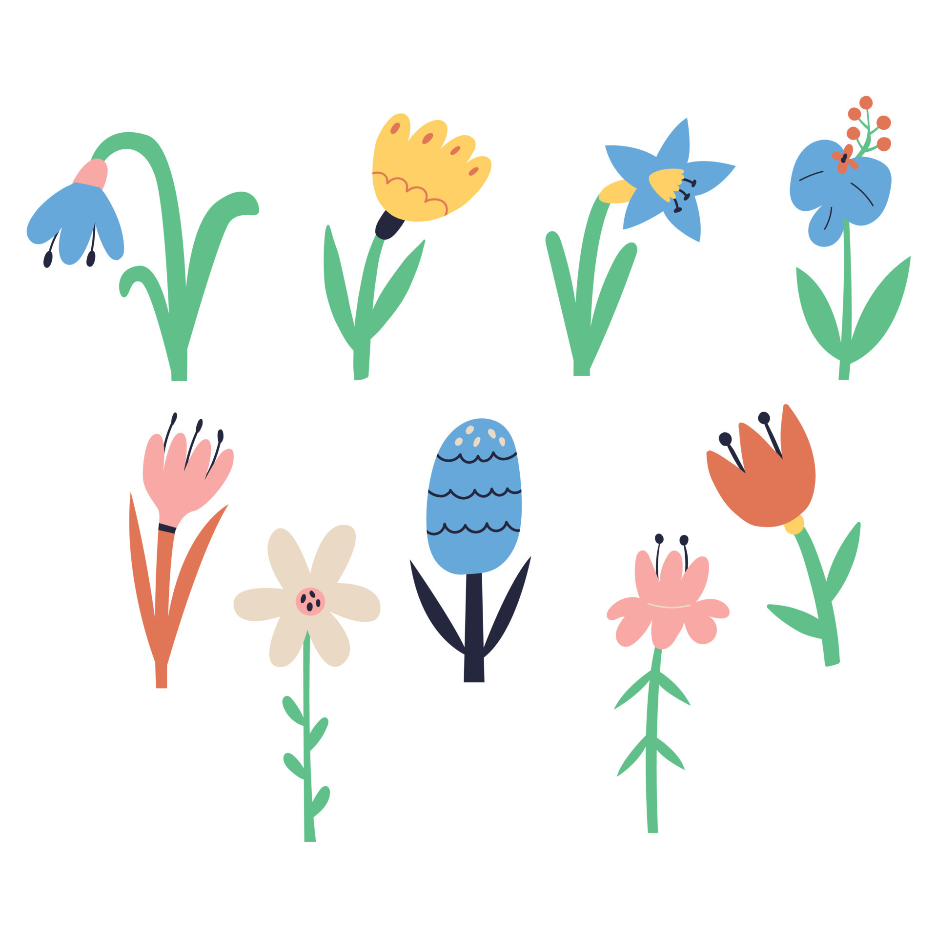 Vector collection spring modern flower 22450251 Vector Art at Vecteezy