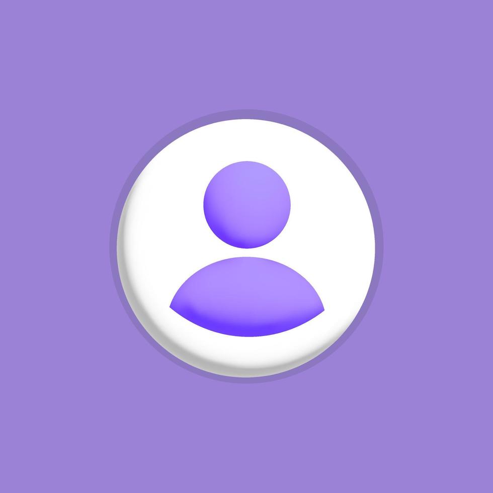 3d vector minimal purple user profile avatar icon in circle white frame design 22450297 Vector ...