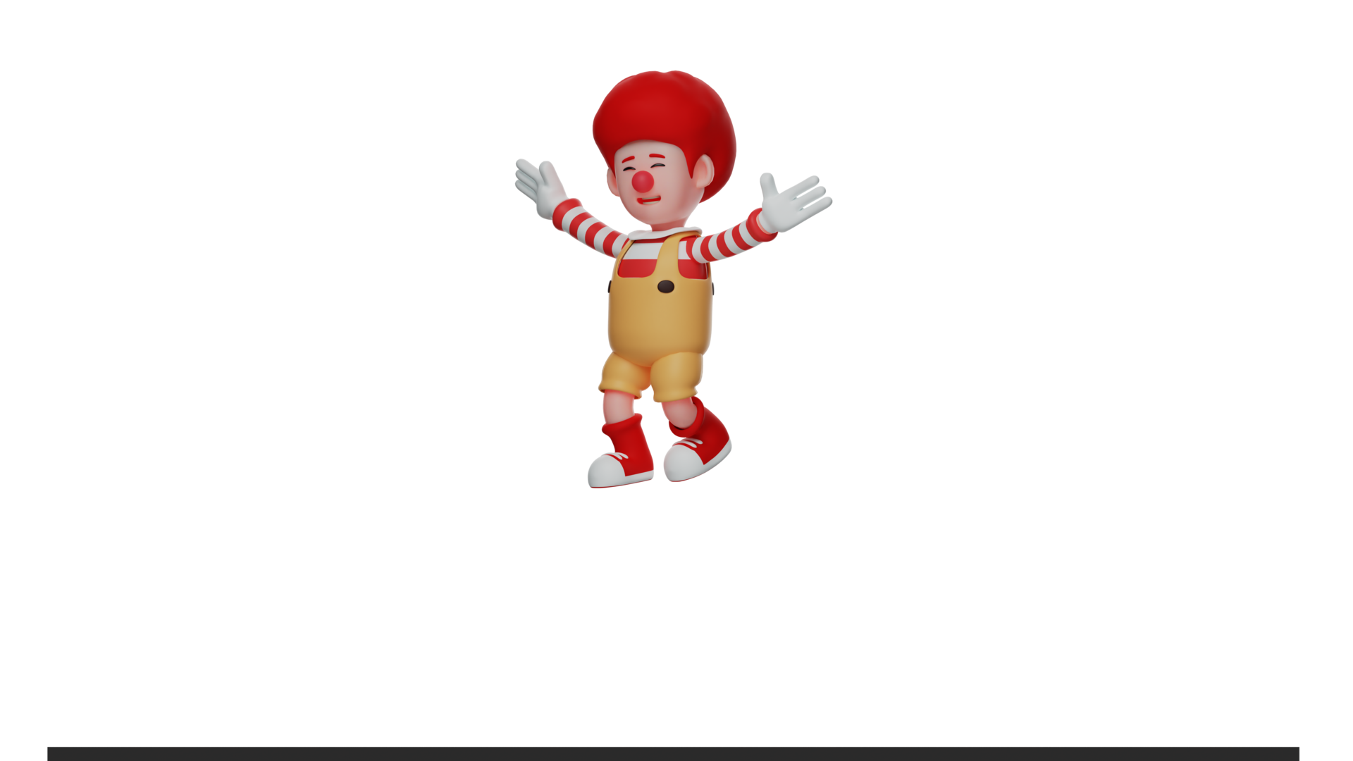 3d Ilustración Payaso Chico 3d Dibujos Animados Personaje El Payaso Chico Sonrió Mientras