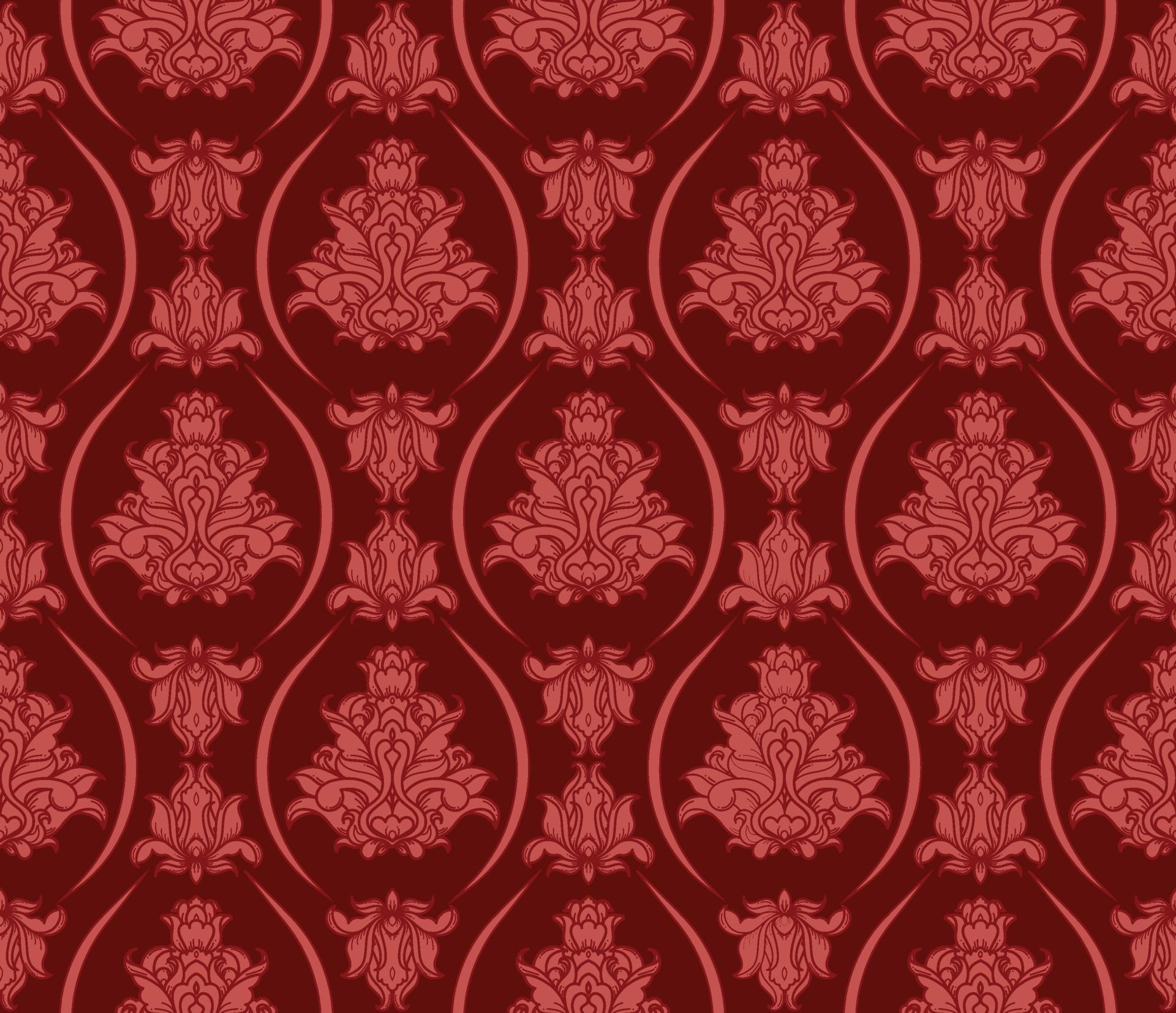 Seamless Red Damask Wallpaper Pattern 22450841 Vector Art at Vecteezy