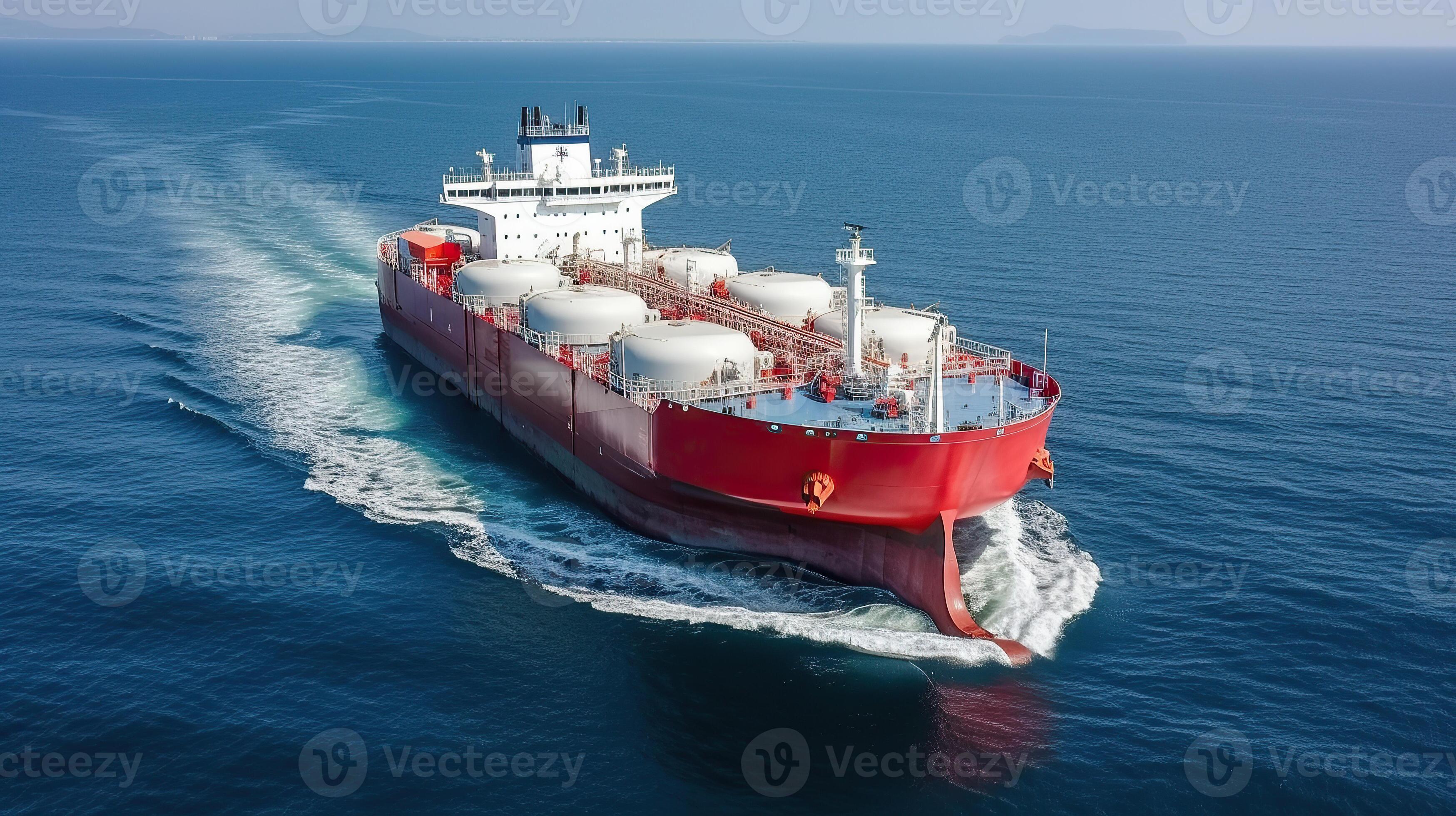 LNG tanker carrier in the sea. Gas carrier for transportation of liquefied natural gas ...