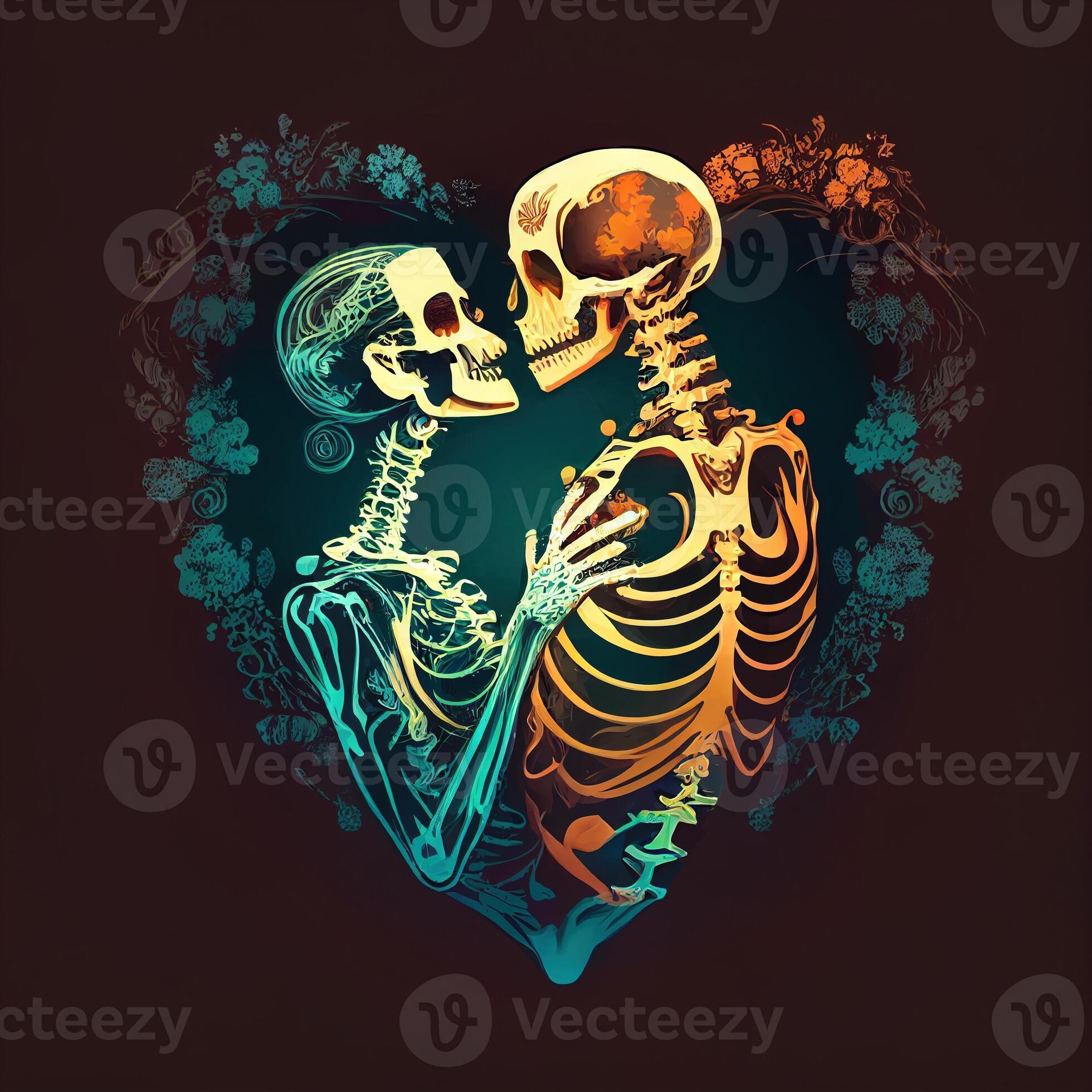 eternal love concept illustration A woman kissing 22456140 Stock Photo at Vecteezy