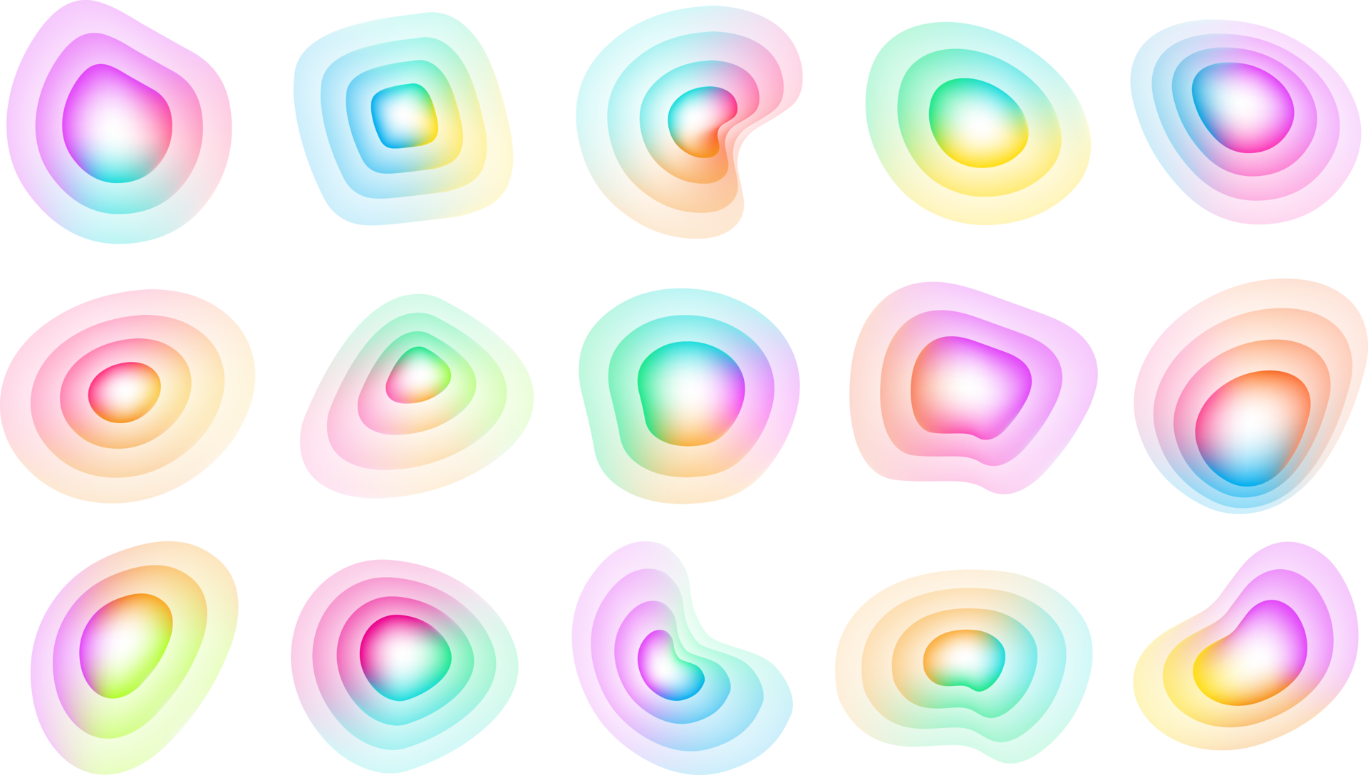 Set of gradient liquid color fluid shapes. Abstract blur free form ... Set of gradient liquid color fluid shapes. Abstract blur free form ...