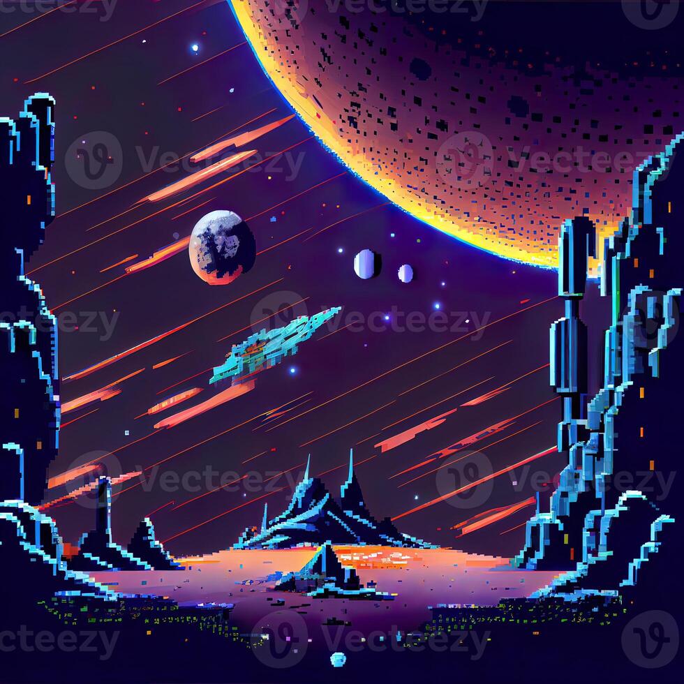 Pixel Art Space Background - Ai Generated 22459397 Stock Photo at Vecteezy Pixel Art Space Background - Ai Generated 22459397 Stock Photo at Vecteezy