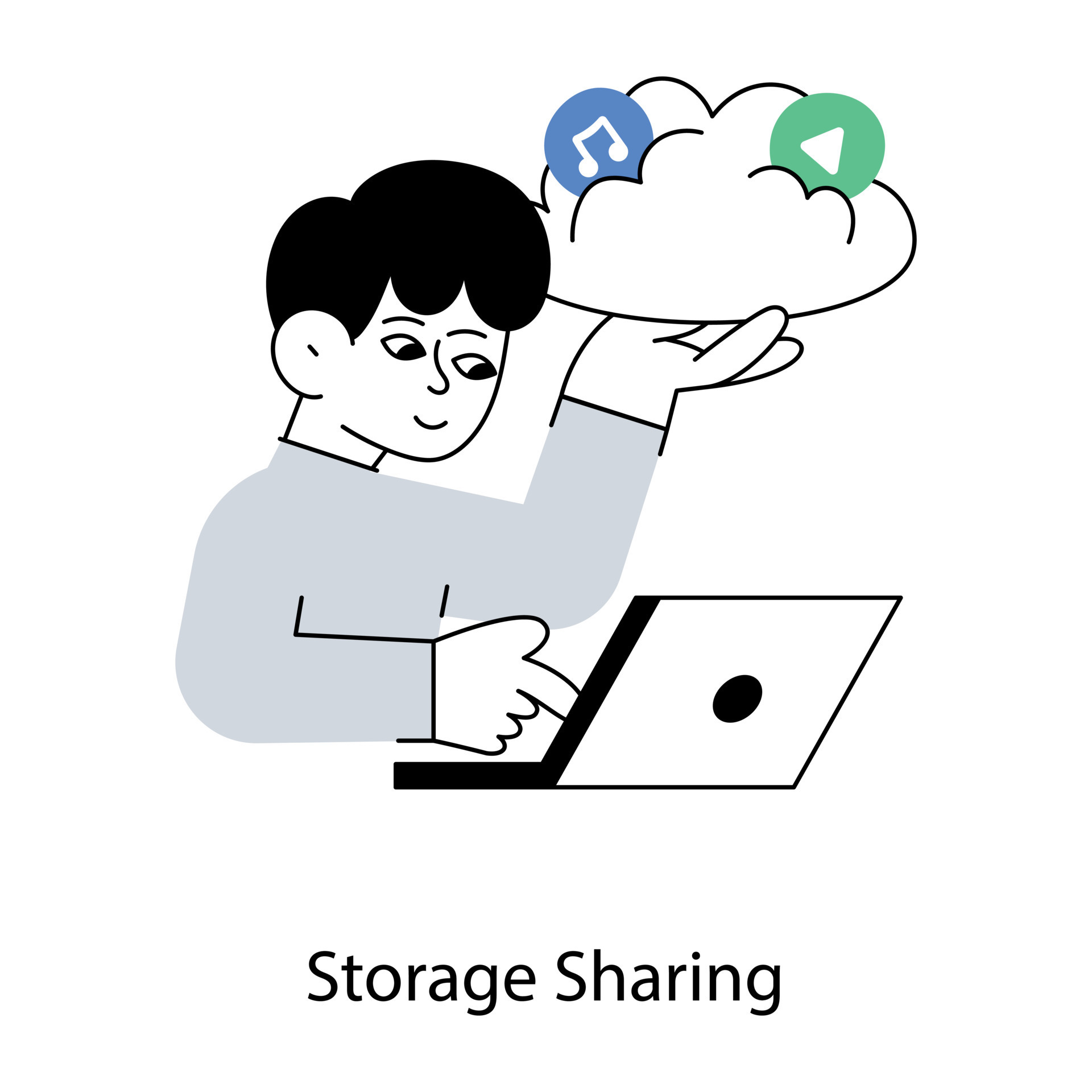 Trendy Storage Sharing 22461430 Vector Art at Vecteezy