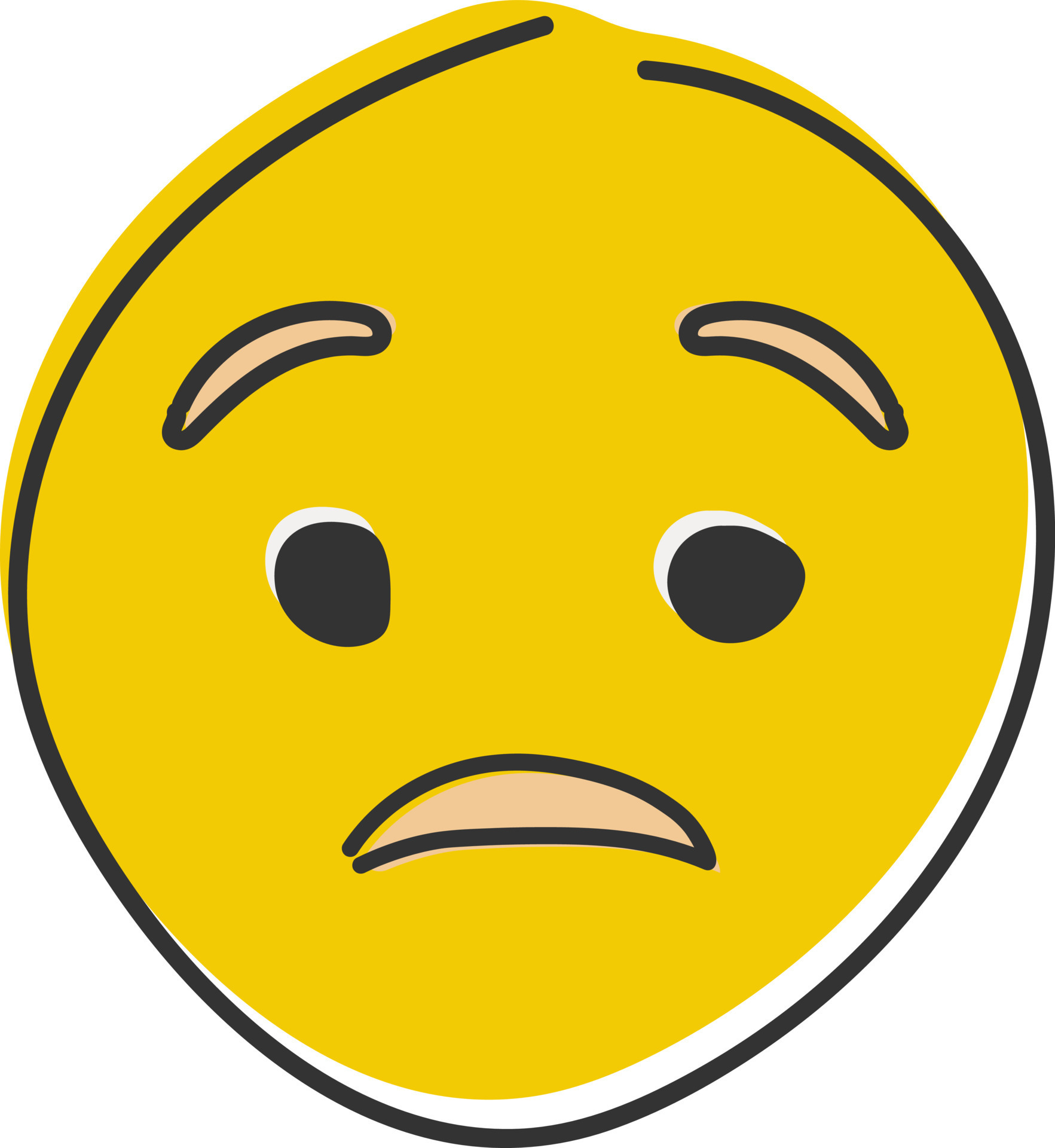 Disappointed emoji. Sad face, unhappy emoticon. Hand drawn, flat style ... Disappointed emoji. Sad face, unhappy emoticon. Hand drawn, flat style ...