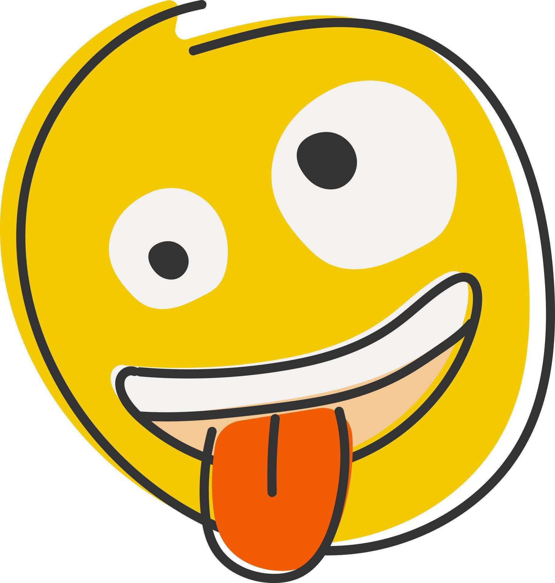 Zany Emoji Goofy Emoticon With Crazy Eyes And Tongue Out 22461851 Vector Art At Vecteezy