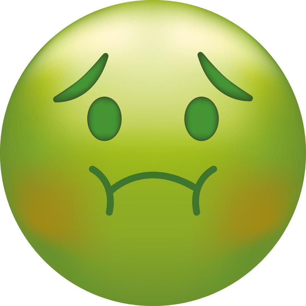 Holding Back Vomit Emoji Green Emoticon Face Disgust 22461931 Vector