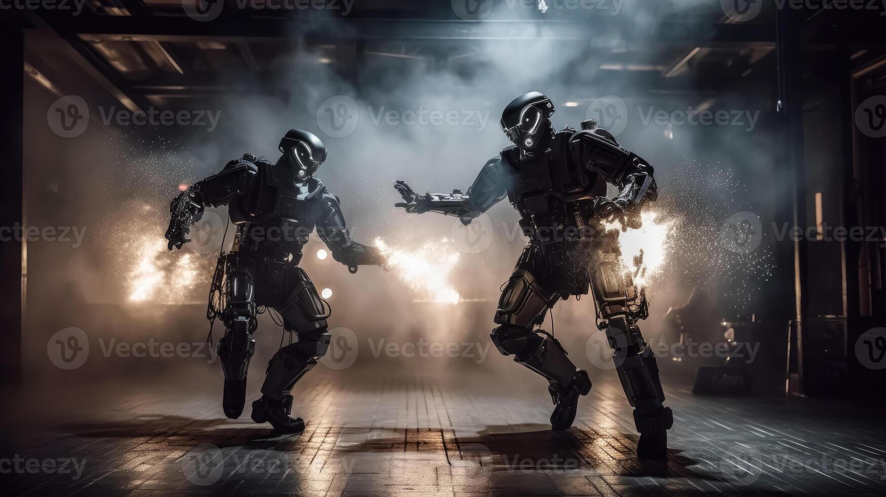 Robots dance at a nightclub. 22464149 Stock Photo at Vecteezy