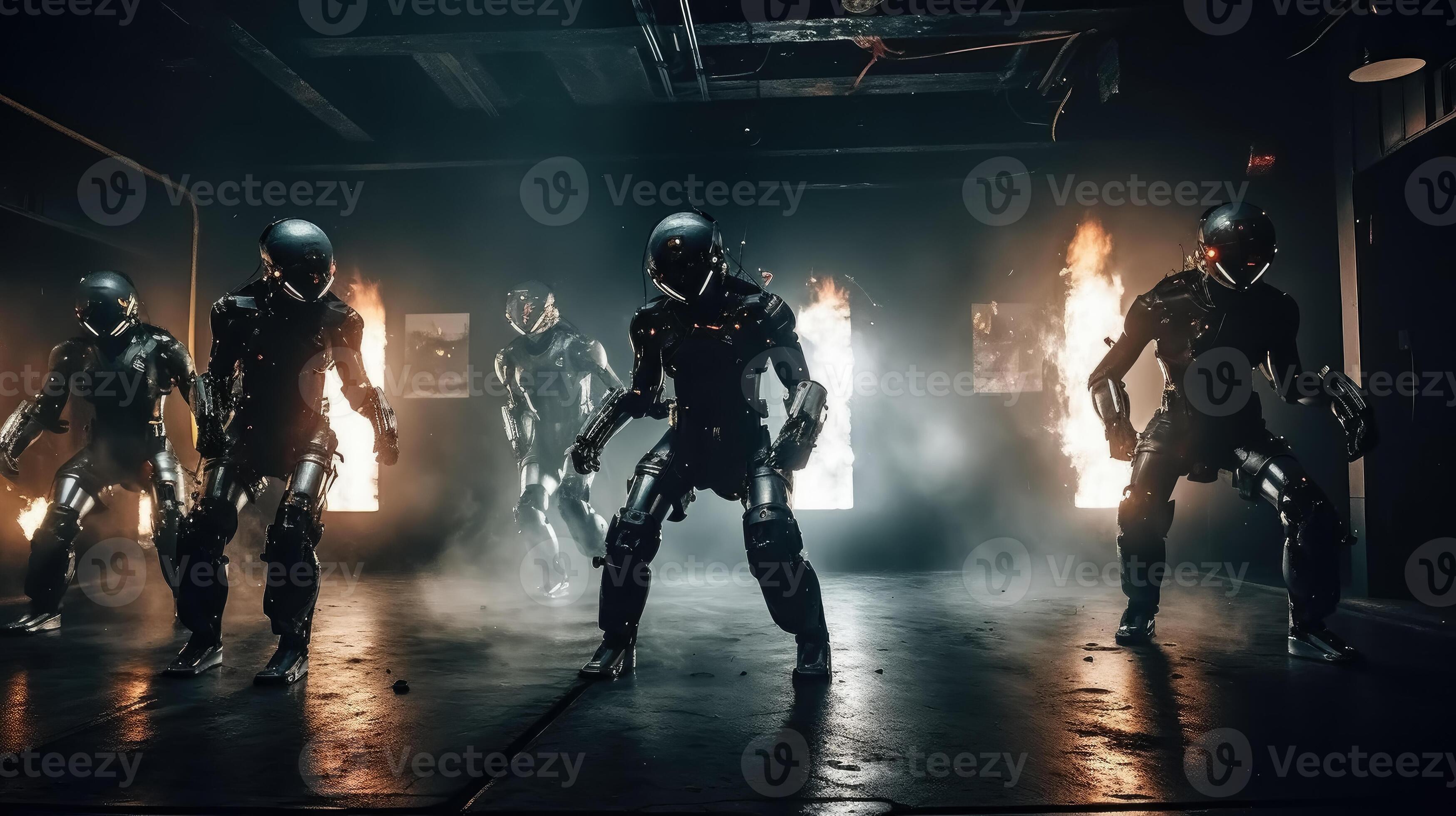 Robots dance at a nightclub. 22464153 Stock Photo at Vecteezy