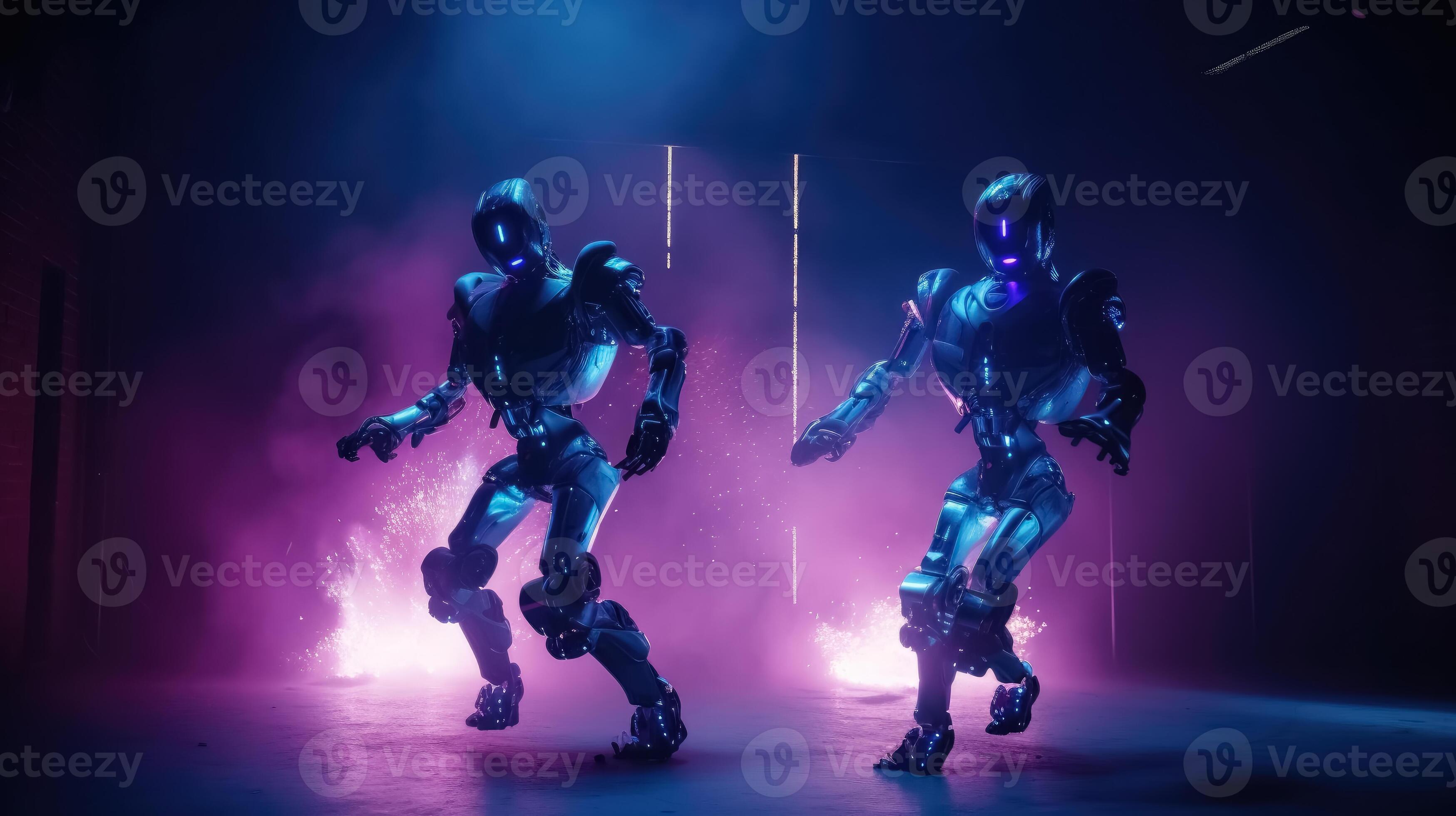 Robots dance at a nightclub. 22464154 Stock Photo at Vecteezy
