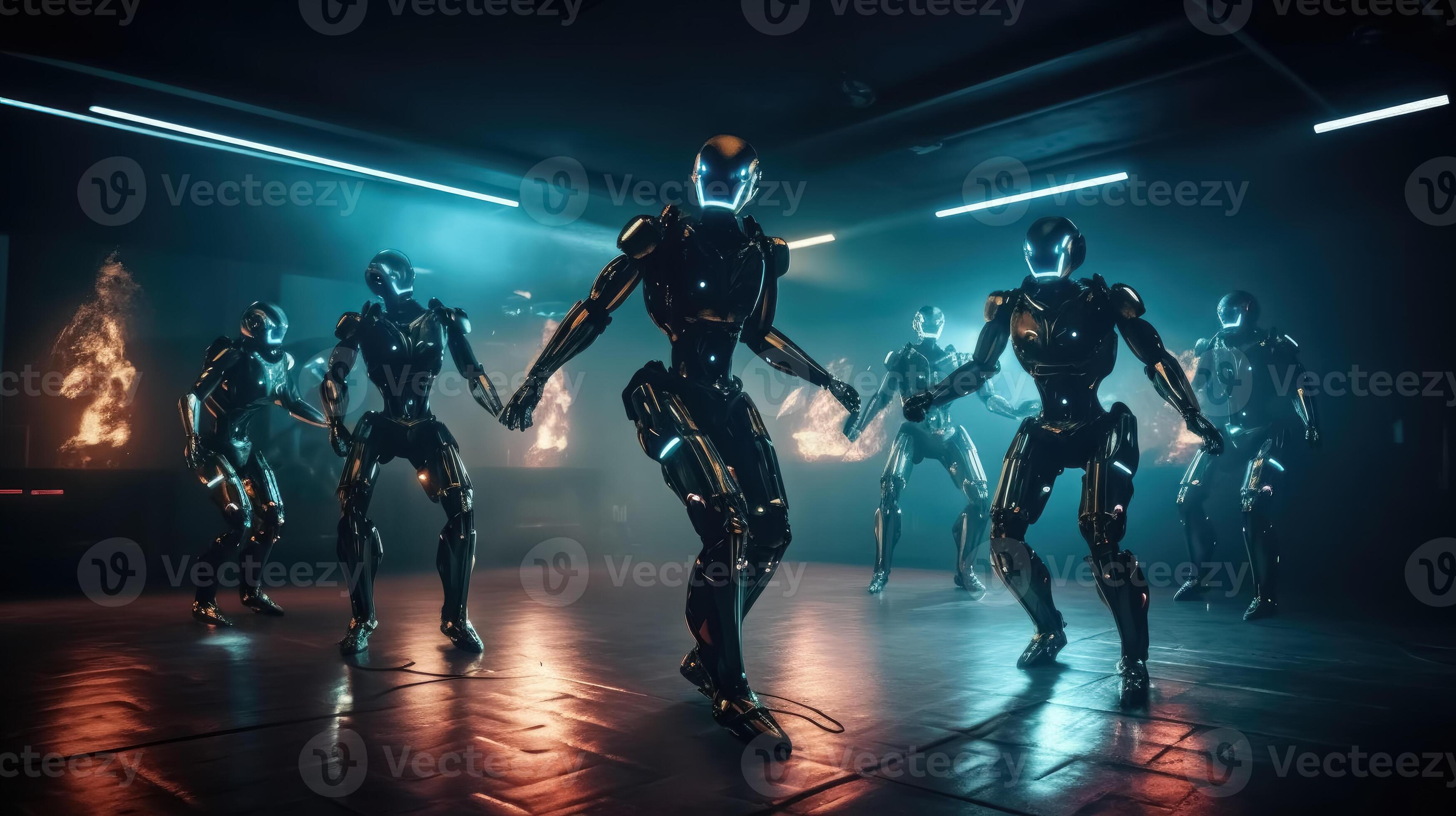 Robots dance at a nightclub. 22464159 Stock Photo at Vecteezy