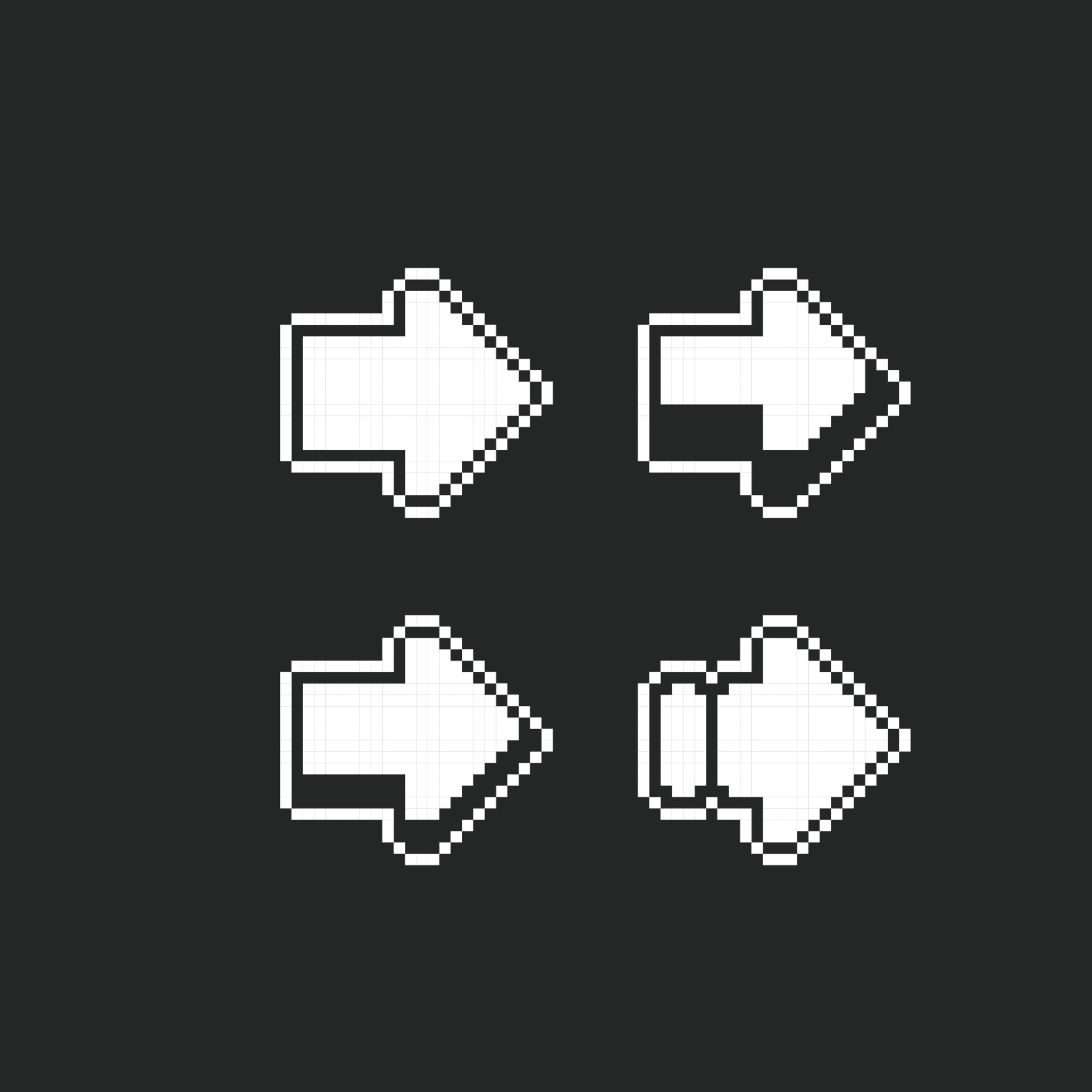 white arrow in pixel art style 22468896 Vector Art at Vecteezy