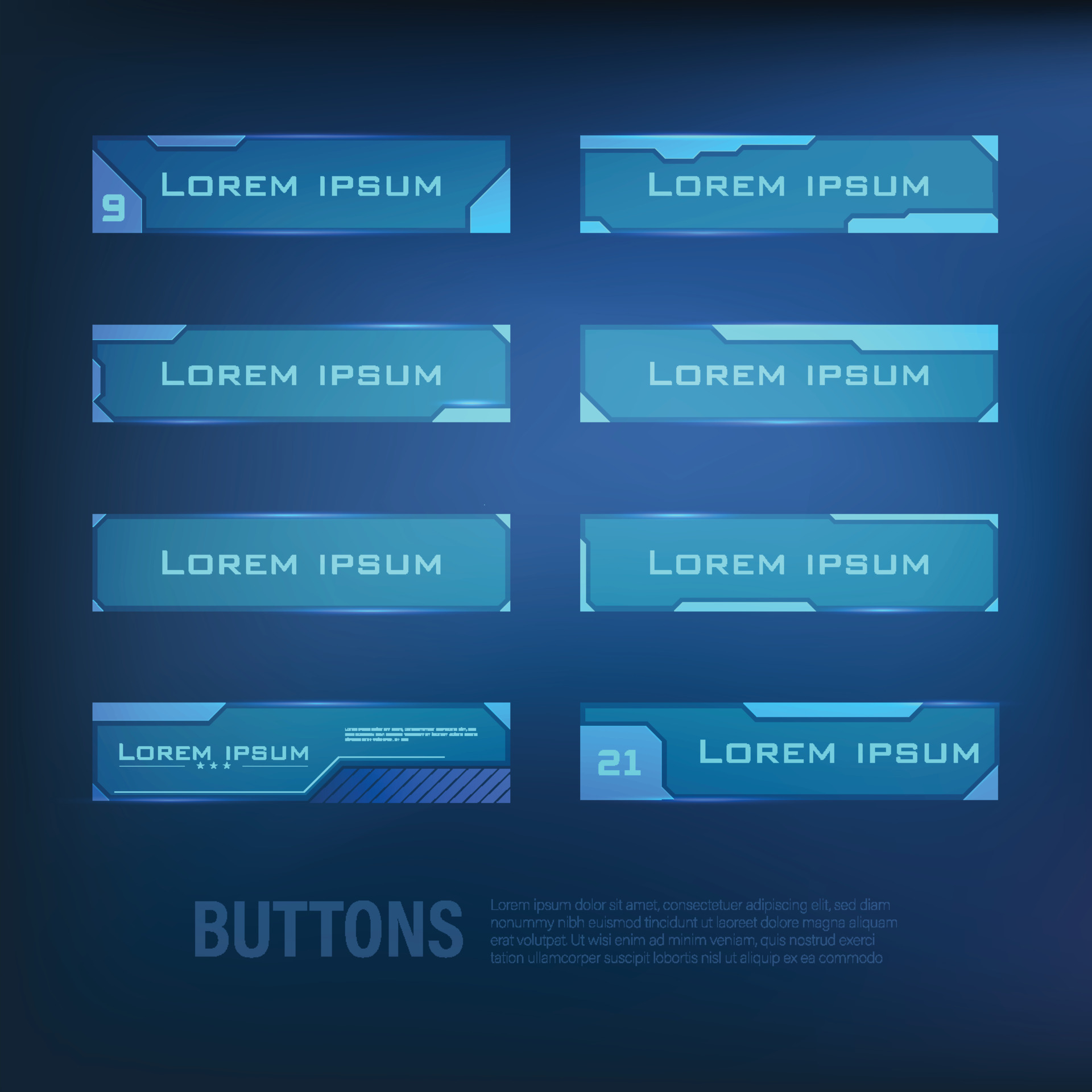 button set Techno-futuristic style sci-fi color blue 11 22470939 Vector ... button set Techno-futuristic style sci-fi color blue 11 22470939 Vector ...