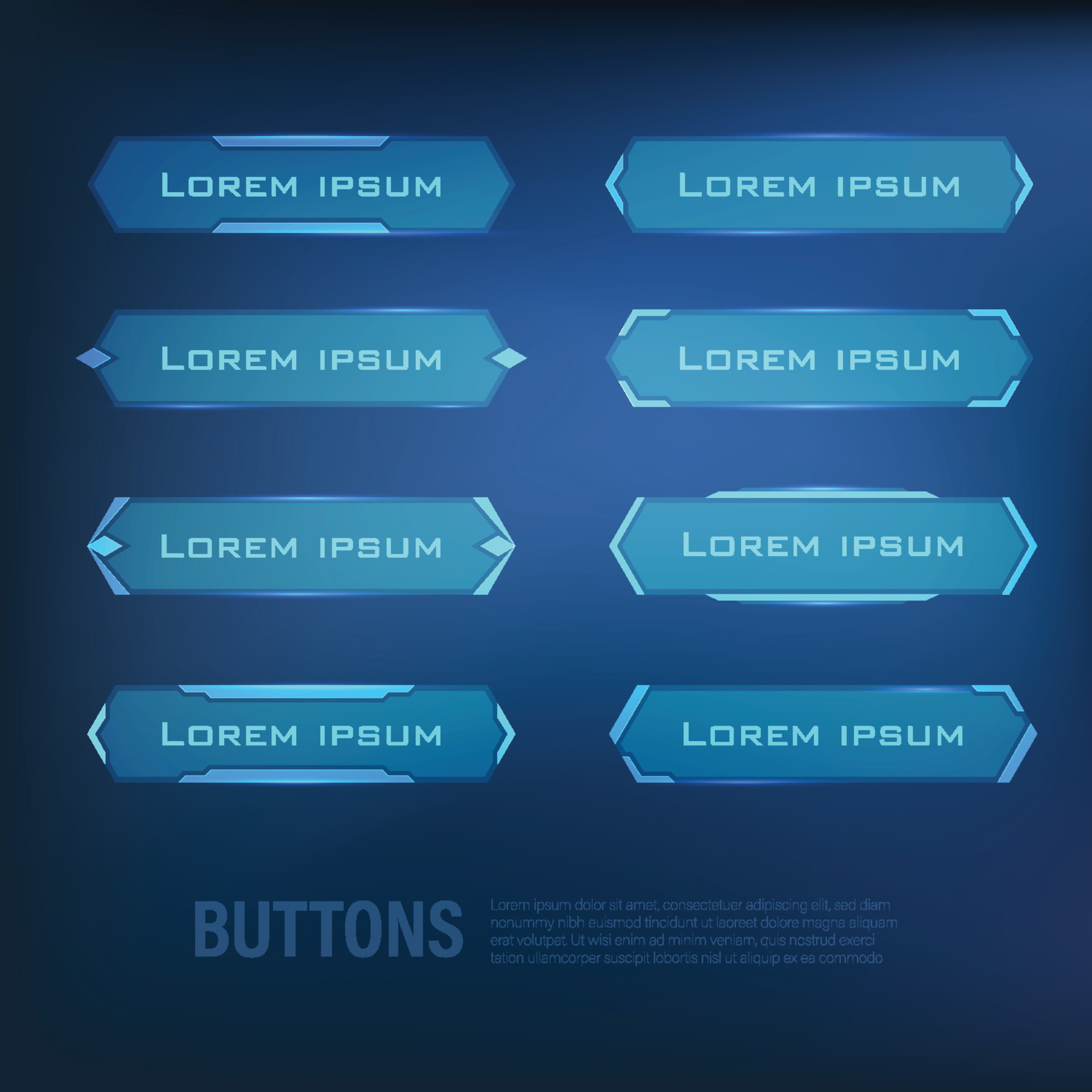 button set Techno-futuristic style sci-fi color blue 12 22470944 Vector ... button set Techno-futuristic style sci-fi color blue 12 22470944 Vector ...