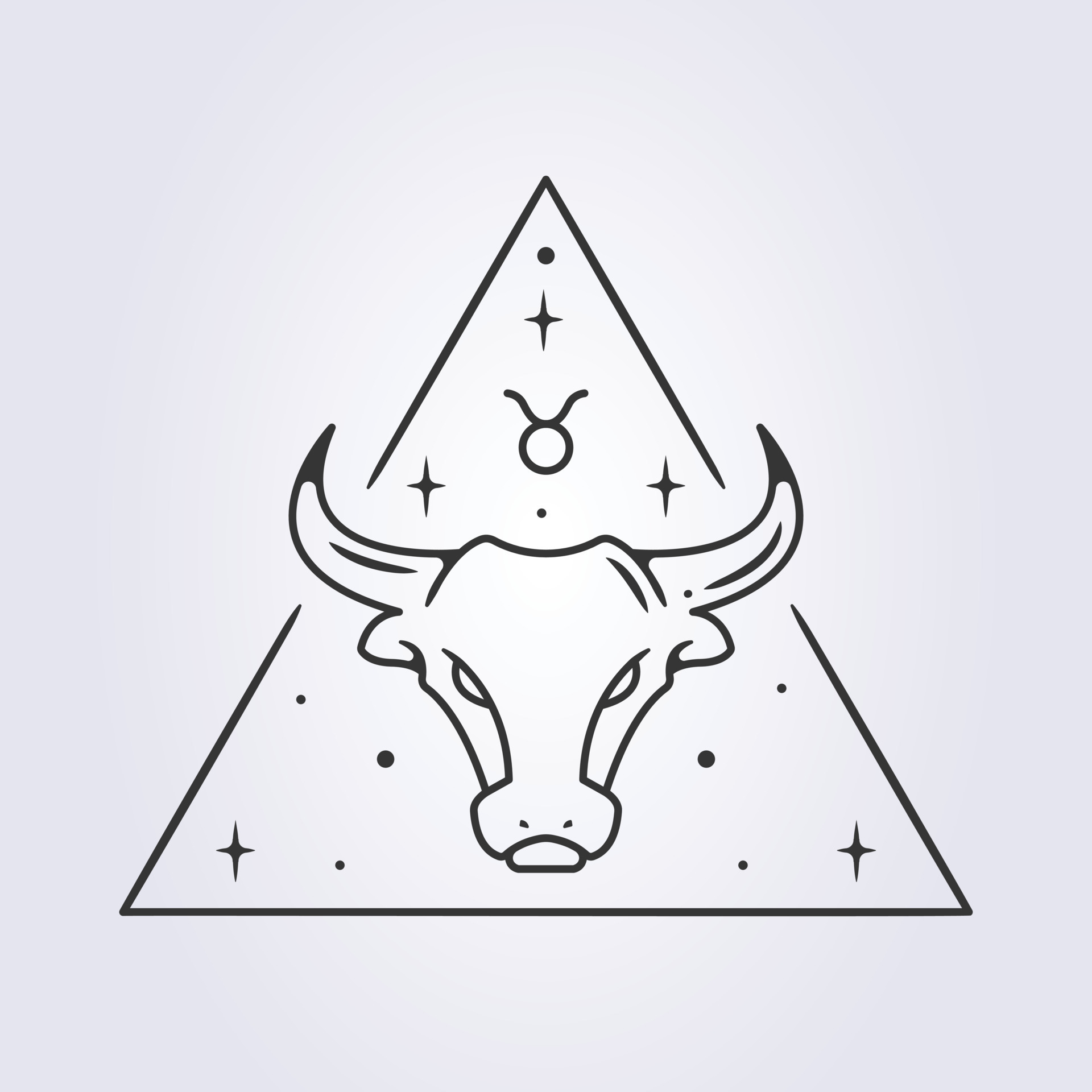 Taurus Zodiac Astrology Horoscope Vector Line Art Illustration Design