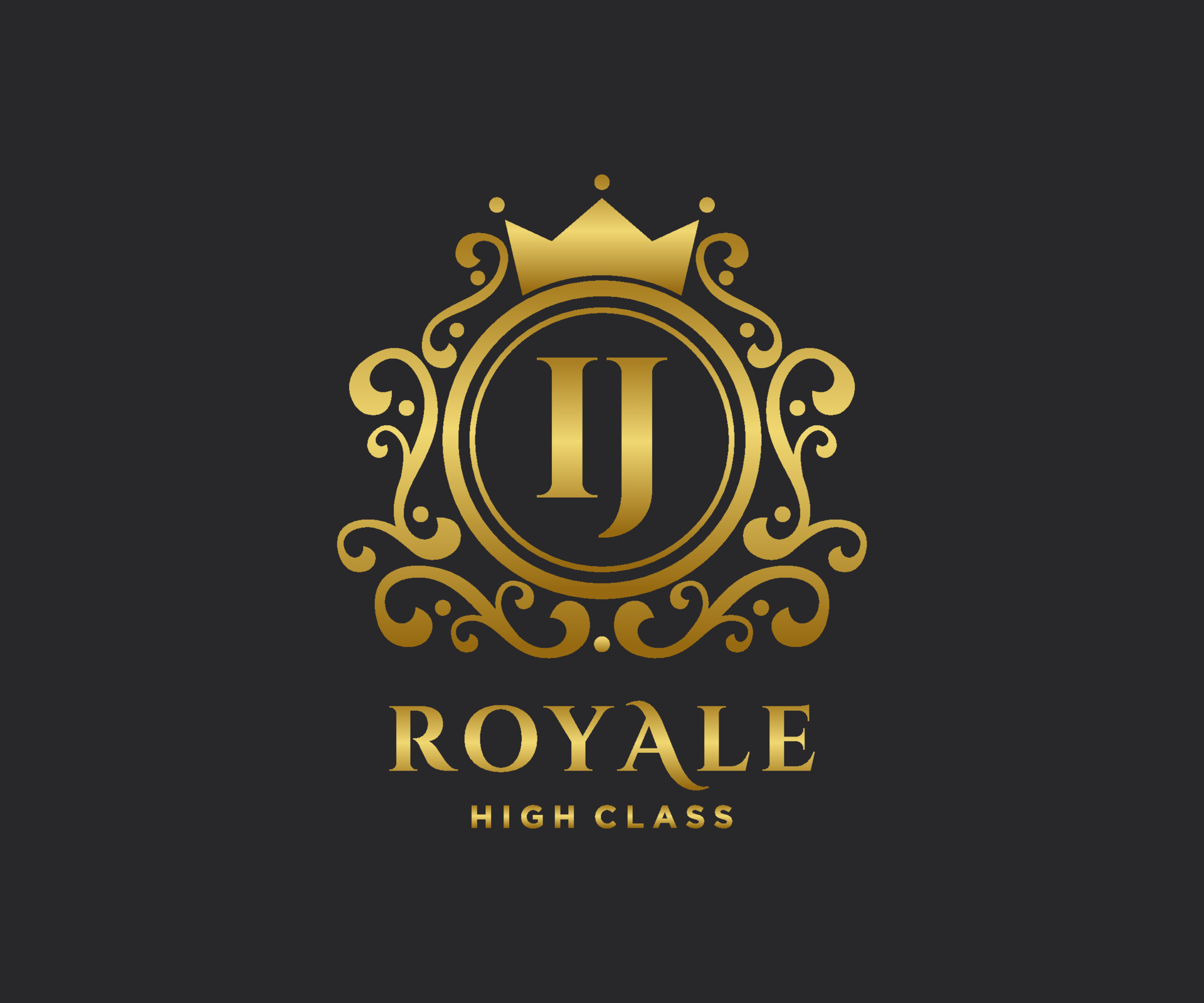 Golden Letter IJ template logo Luxury gold letter with crown. Monogram ... Golden Letter IJ template logo Luxury gold letter with crown. Monogram ...
