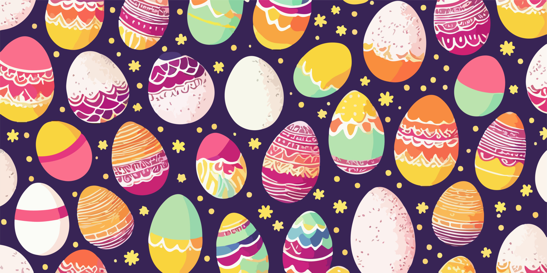 Vector Easter Egg Decorations with Geometric Patterns and Shapes ...