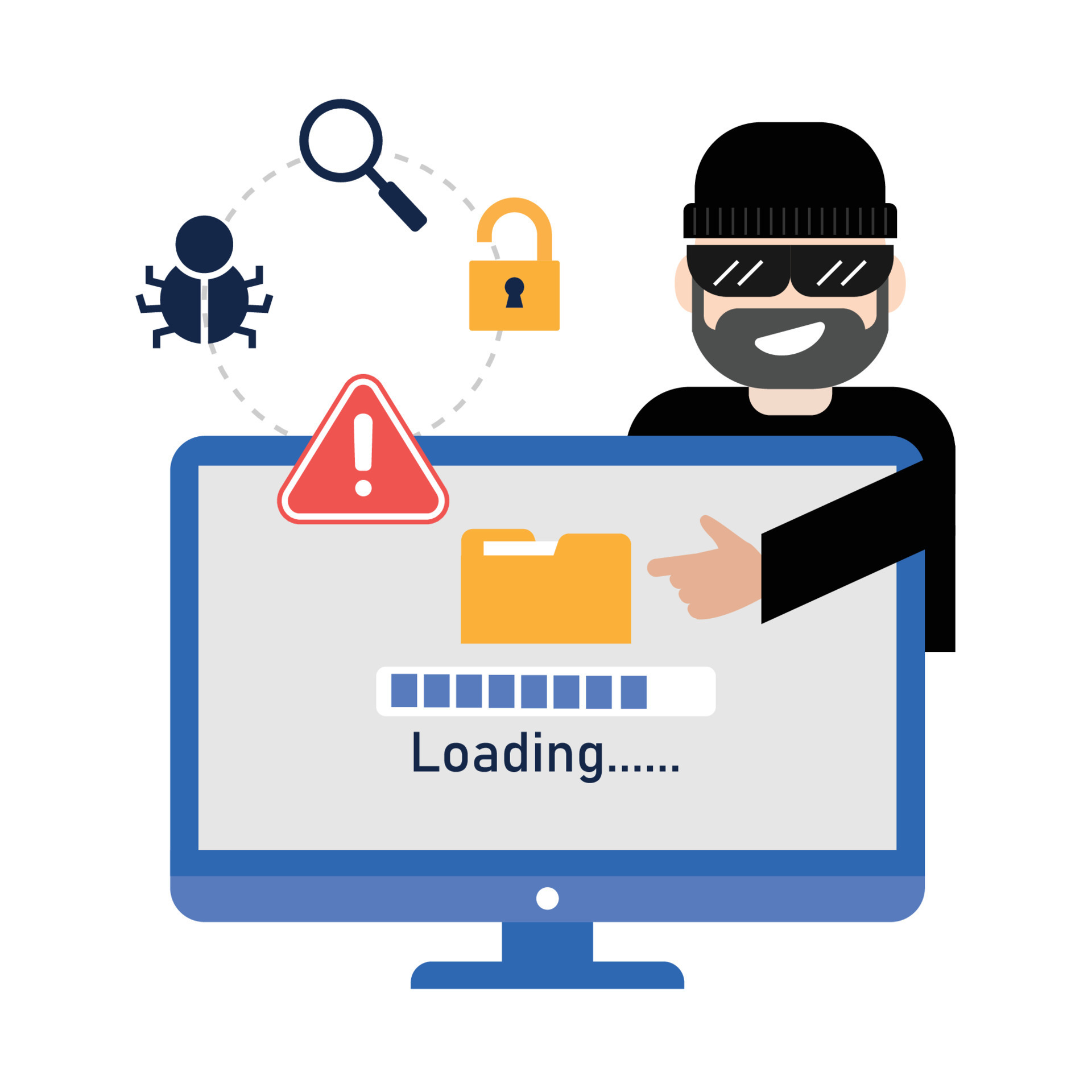 Hacker Stealing Information And Download Data From Computer 22480290 Vector Art At Vecteezy