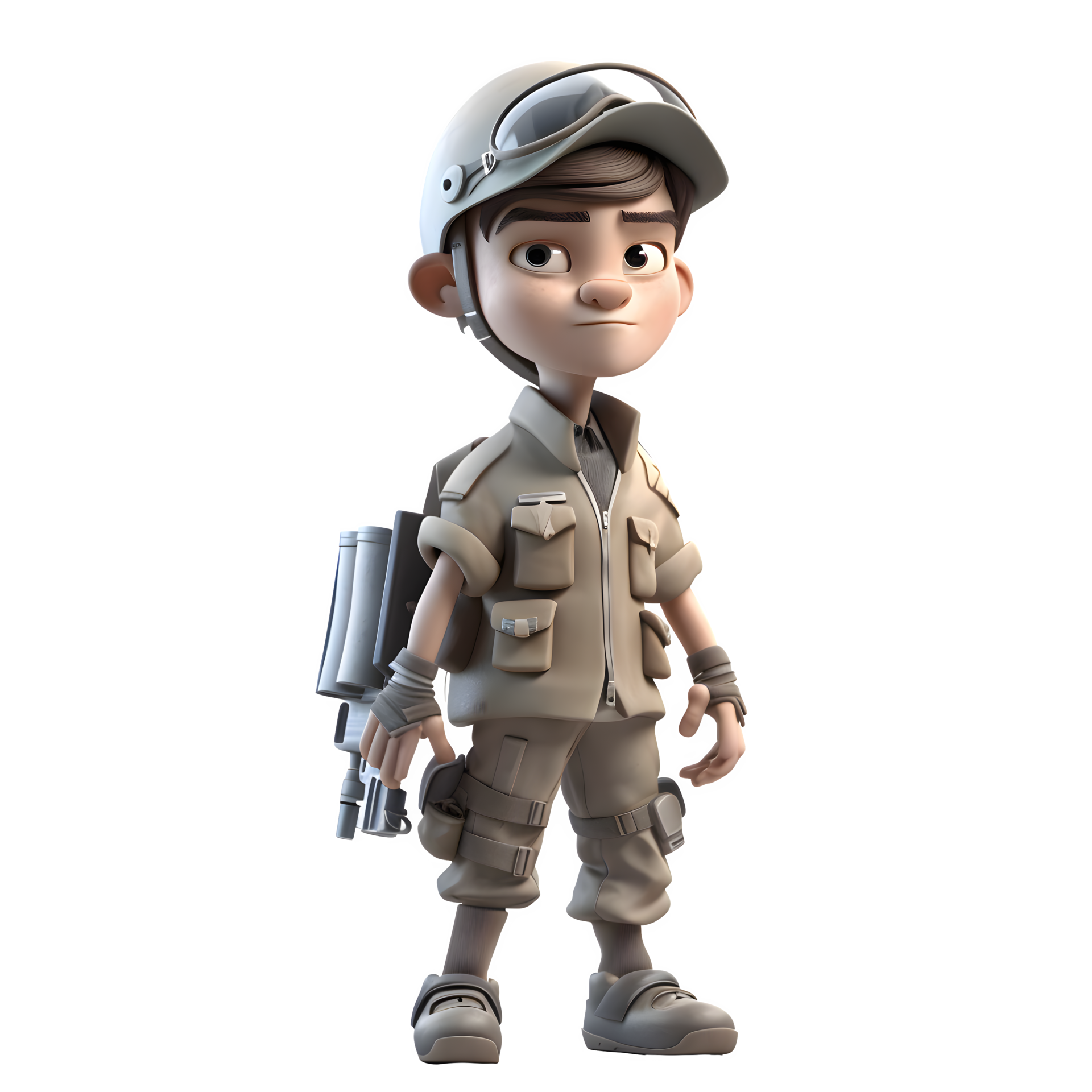 Armed and Ready 3D Render of Army Man in Uniform on White Background PNG Transparent Background ...