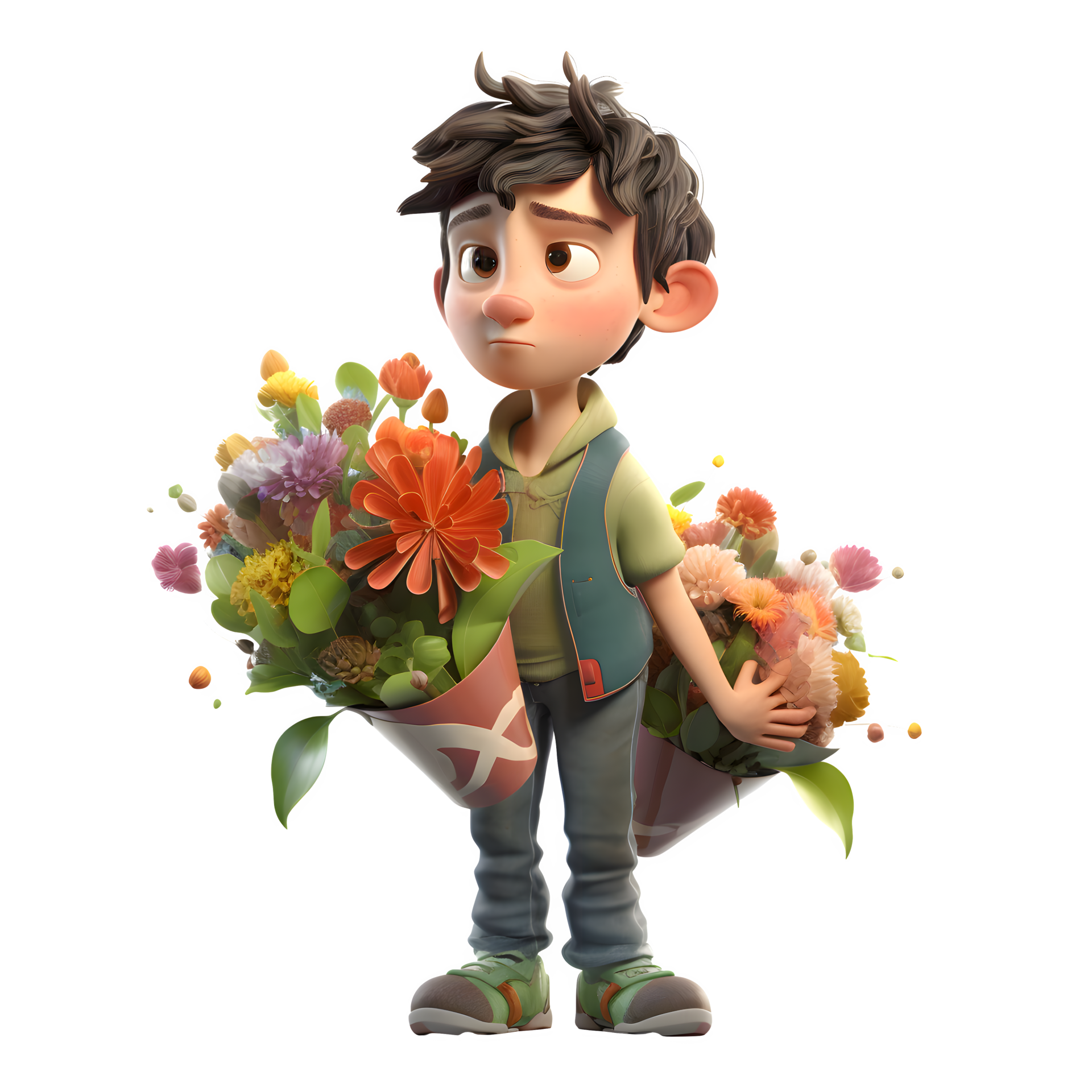 Free Playful 3D Florist Boy With Butterfly Ideal For Children s Book S free-playful-3d-florist-boy-with-butterfly-ideal-for-children-s-book-s