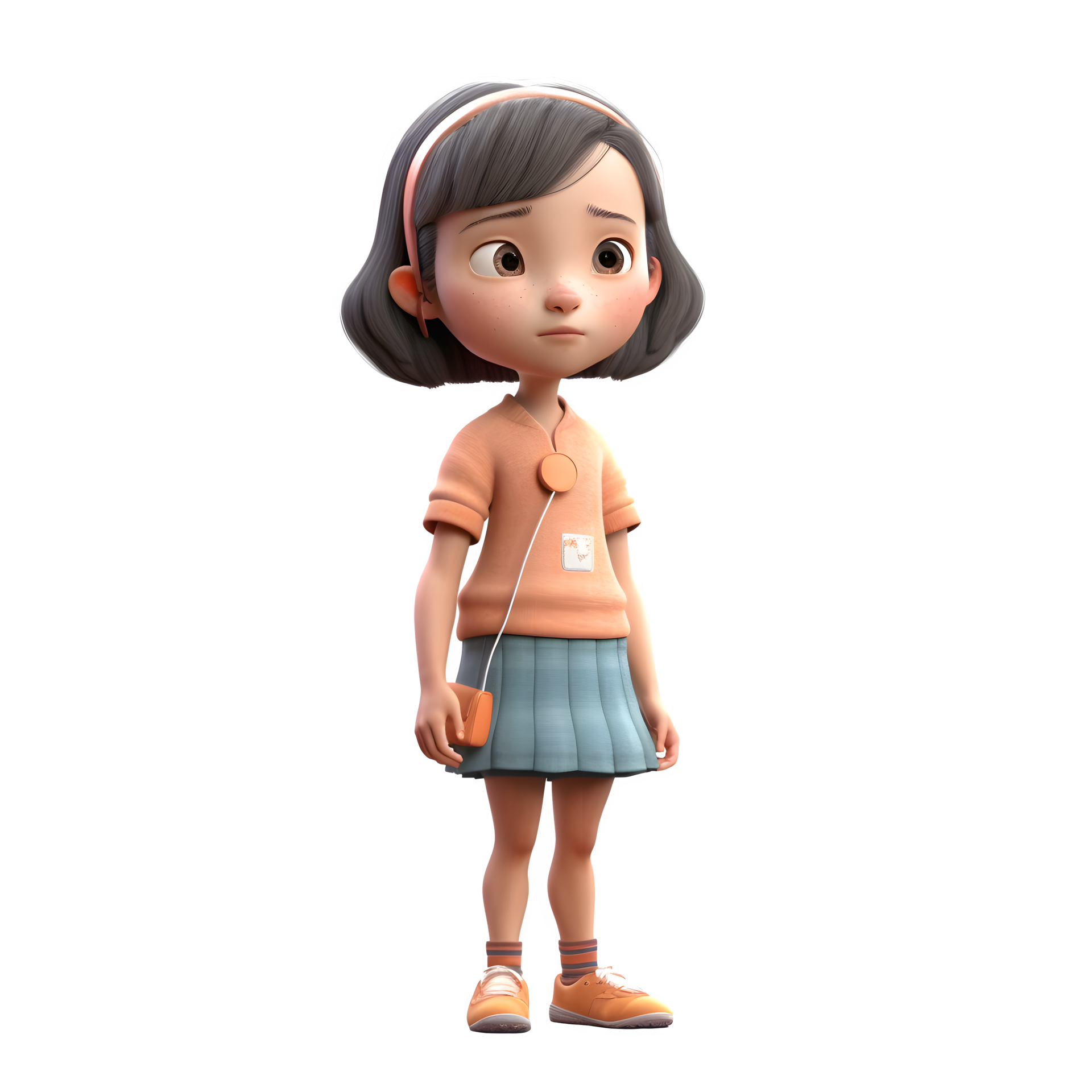 Cute and Curious 3D Girl Student Character PNG Transparent Background ... Cute and Curious 3D Girl Student Character PNG Transparent Background ...