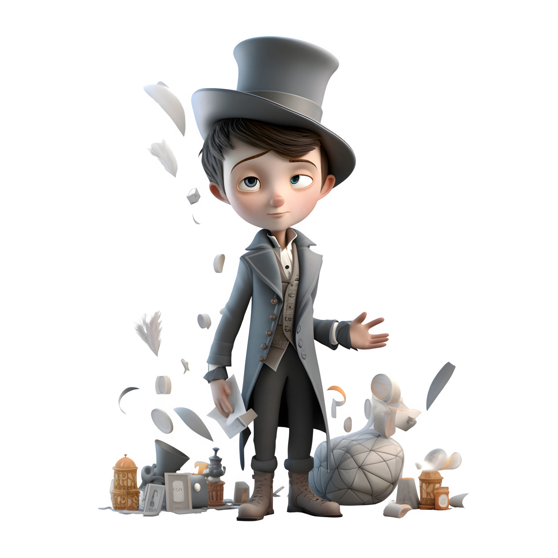 Free Fascinating 3D Boy Magician With Crystal Ball Great For Fortune free-fascinating-3d-boy-magician-with-crystal-ball-great-for-fortune