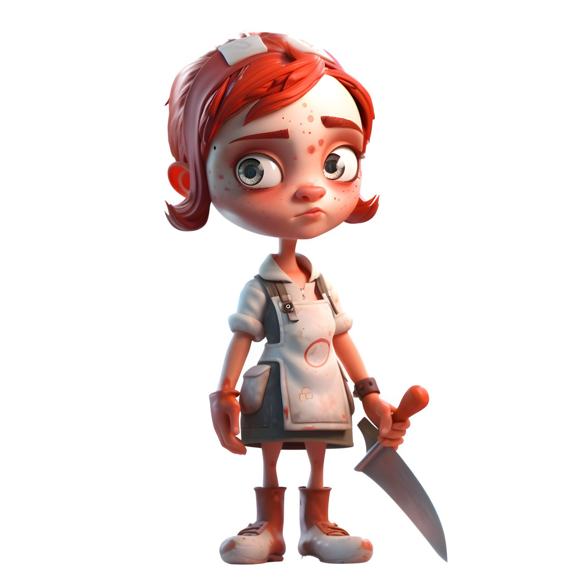 3d Butcher Cute Girl With Beef Cuts Chart Perfect For Educational Or Instructional Materials Png