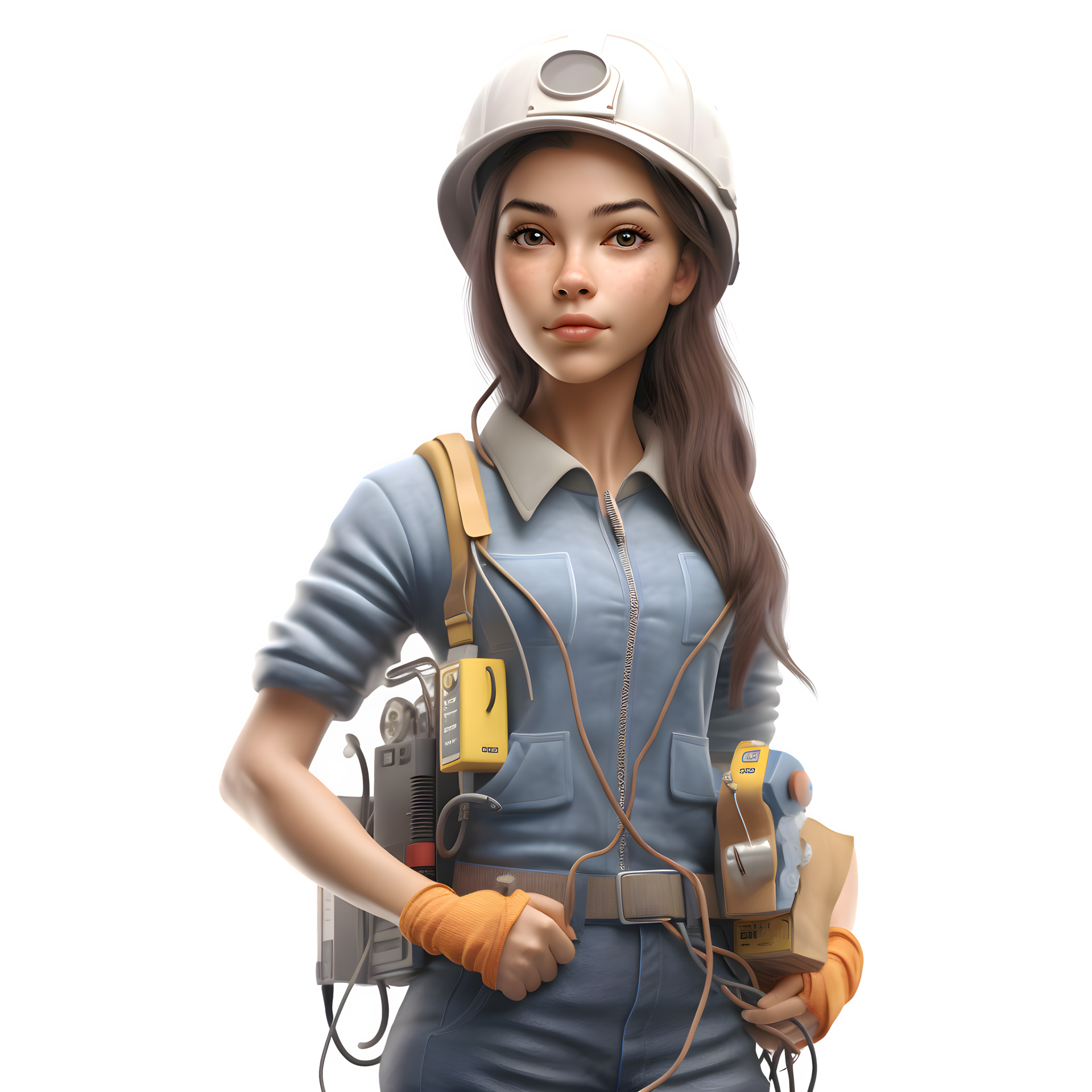 encantador y capaz 3d ingeniero mujer experto y experimentado modelos para Ingenieria industria ...