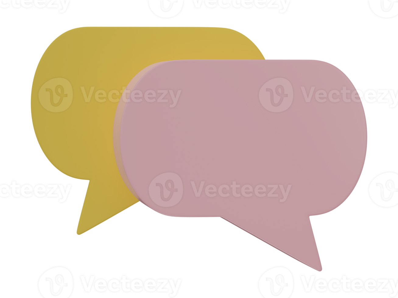 3D rendering. Chat Bubble icons isolated on transparent background ...