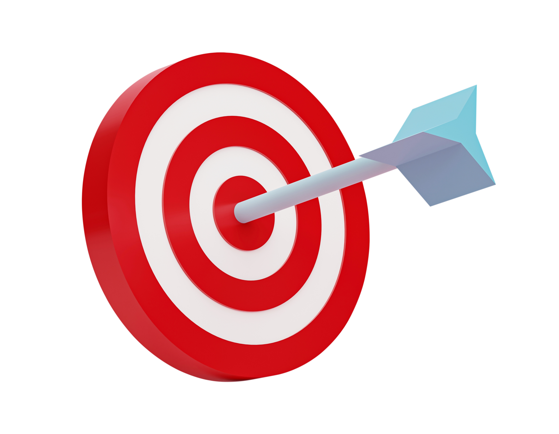 3d Render Arrow Hit The Center Of Target Or Goal Of Success Isolated