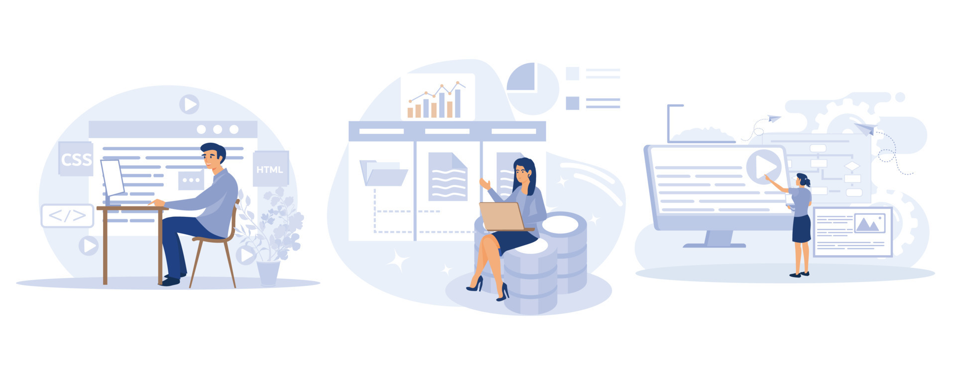 Website architecture concept, Web development, PHP and MySql, CMS ...
