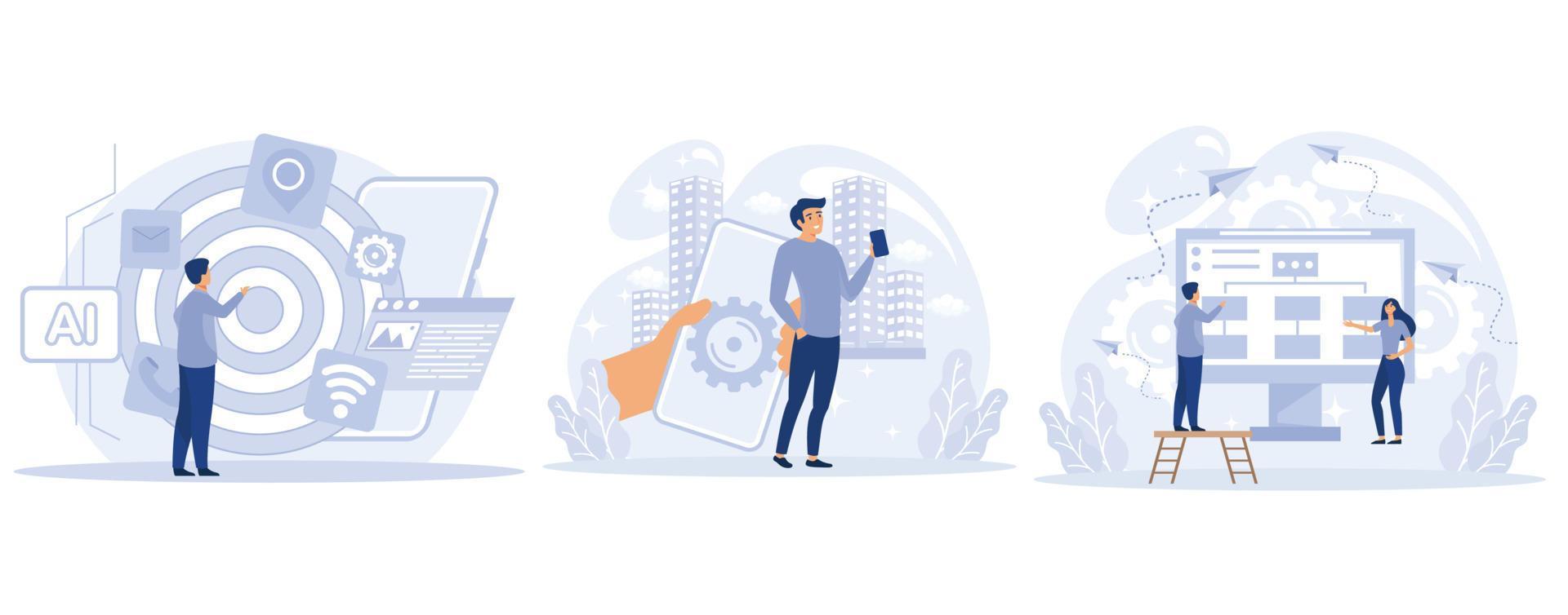 Software development concept, Intelligent interface, interactive design ...