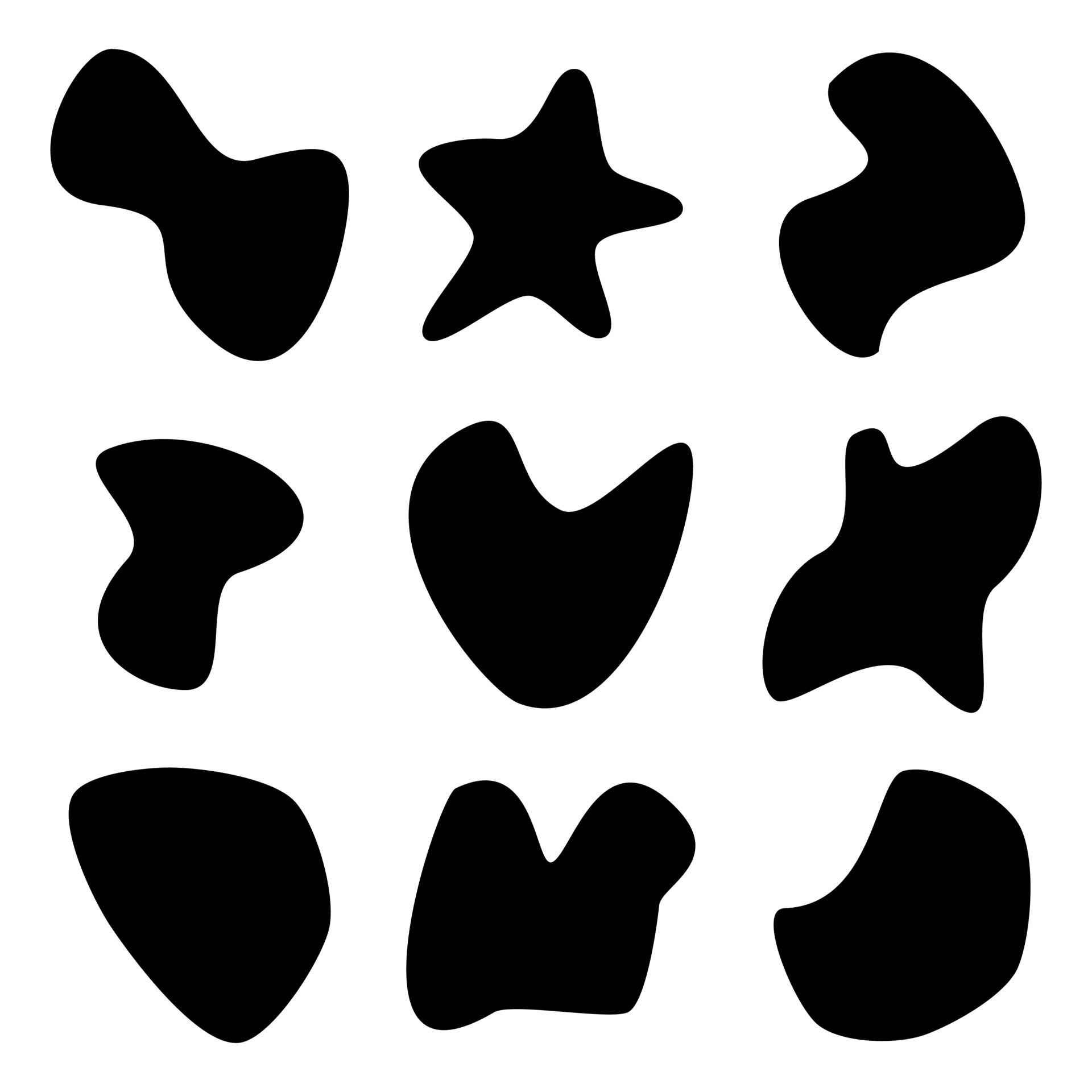 Blob Shapes Vector Set Random Blotch Inkblot Organic Abstract Simple Fluid Splodge Elemets