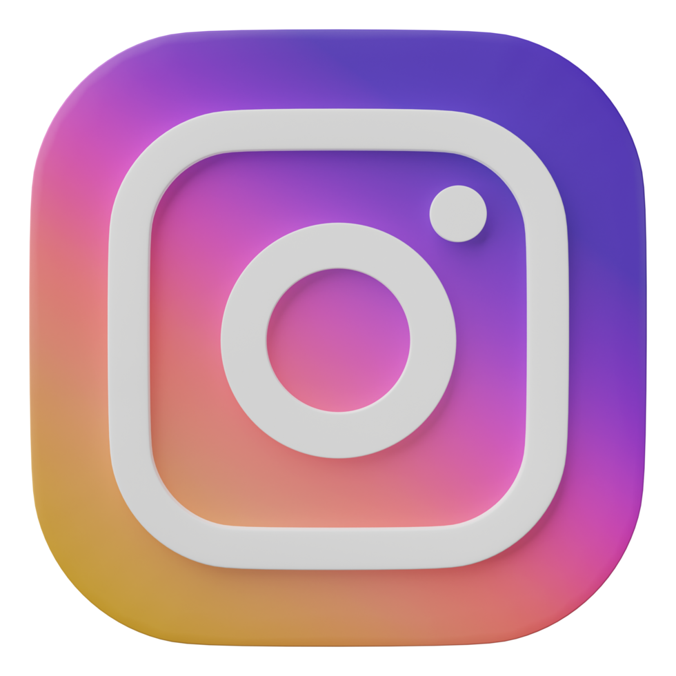 3D render, instagram logo icon isolated on transparent background ... 3D render, instagram logo icon isolated on transparent background ...