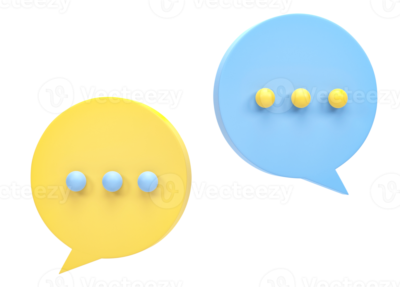 3D rendering, chat bubble icon isolated on transparent background ...