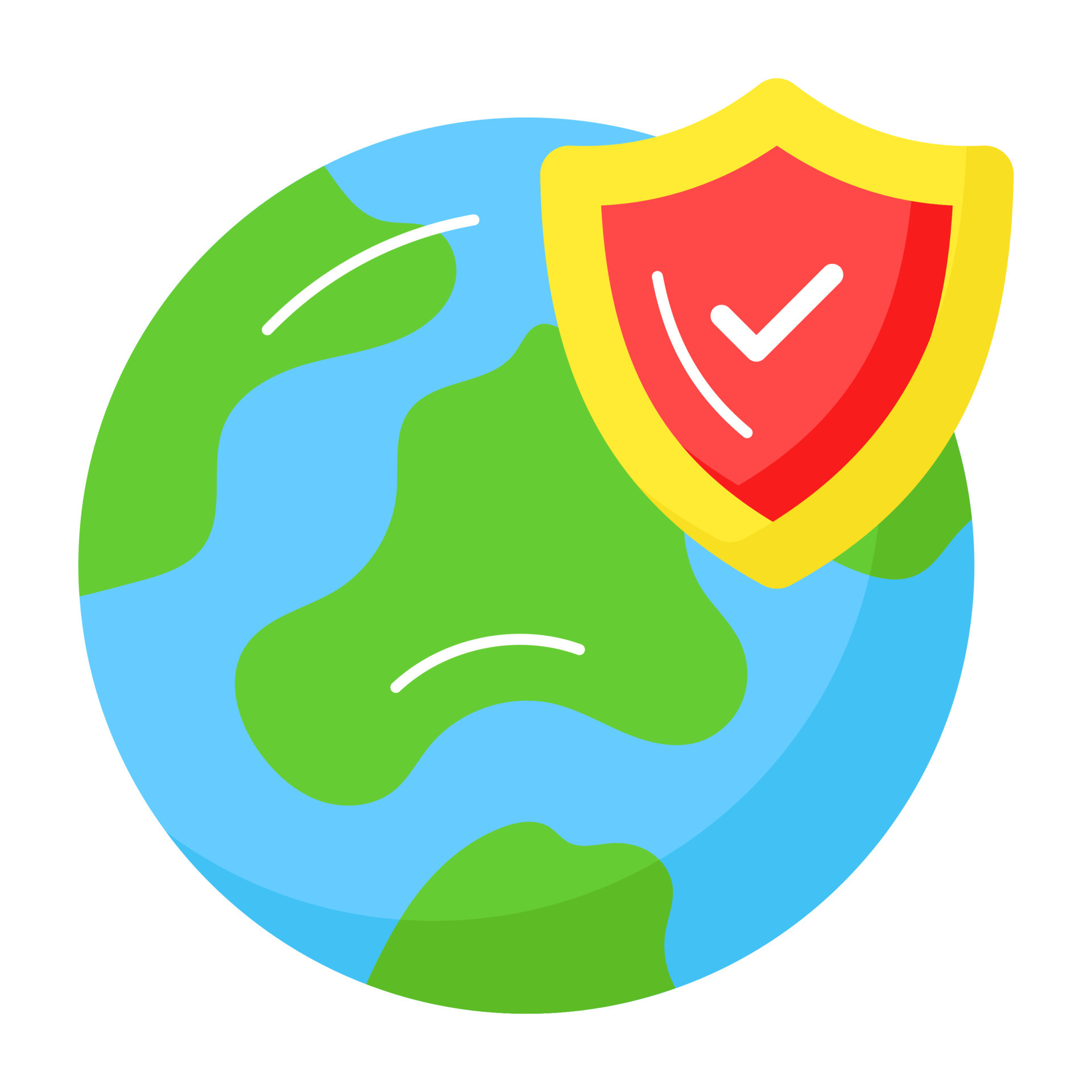 Security Shield With World Globe Denoting Concept Vector Of Global