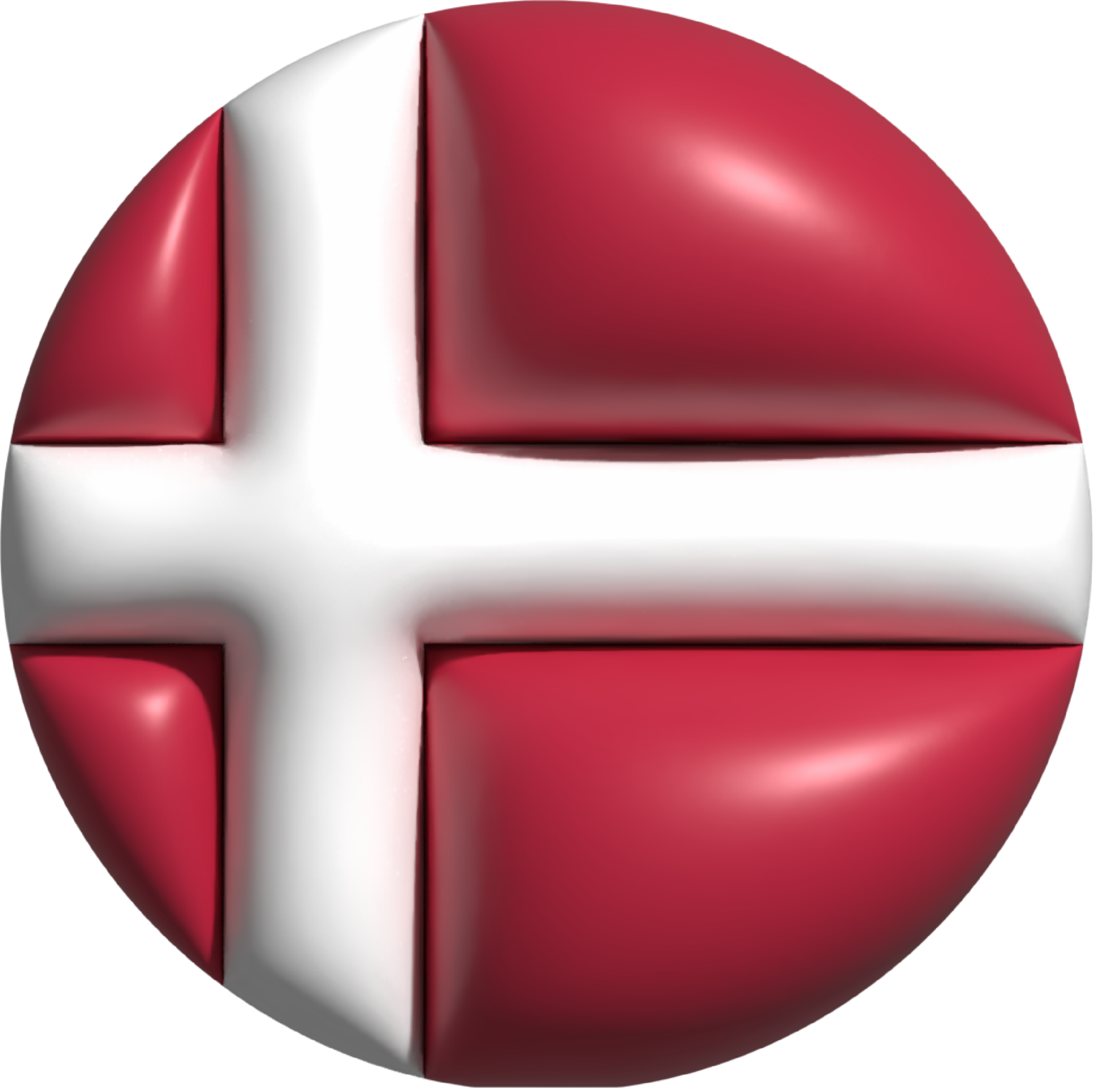 Denmark flag circle 3D. 22501536 PNG