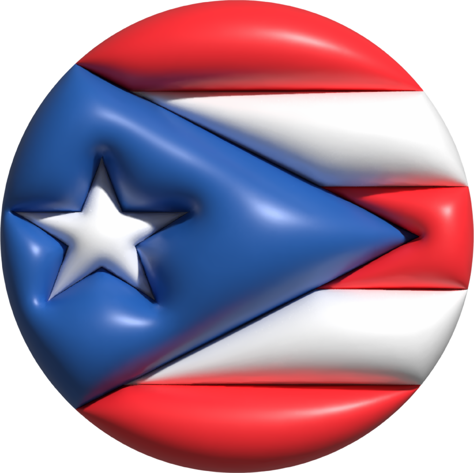 Puerto Rico flag circle 3D. 22501548 PNG