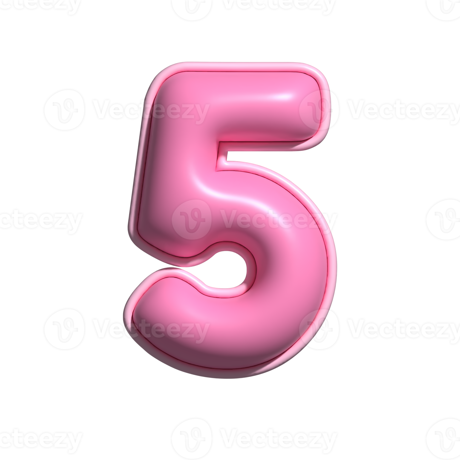 number 5 pink alphabet glossy 22502927 PNG