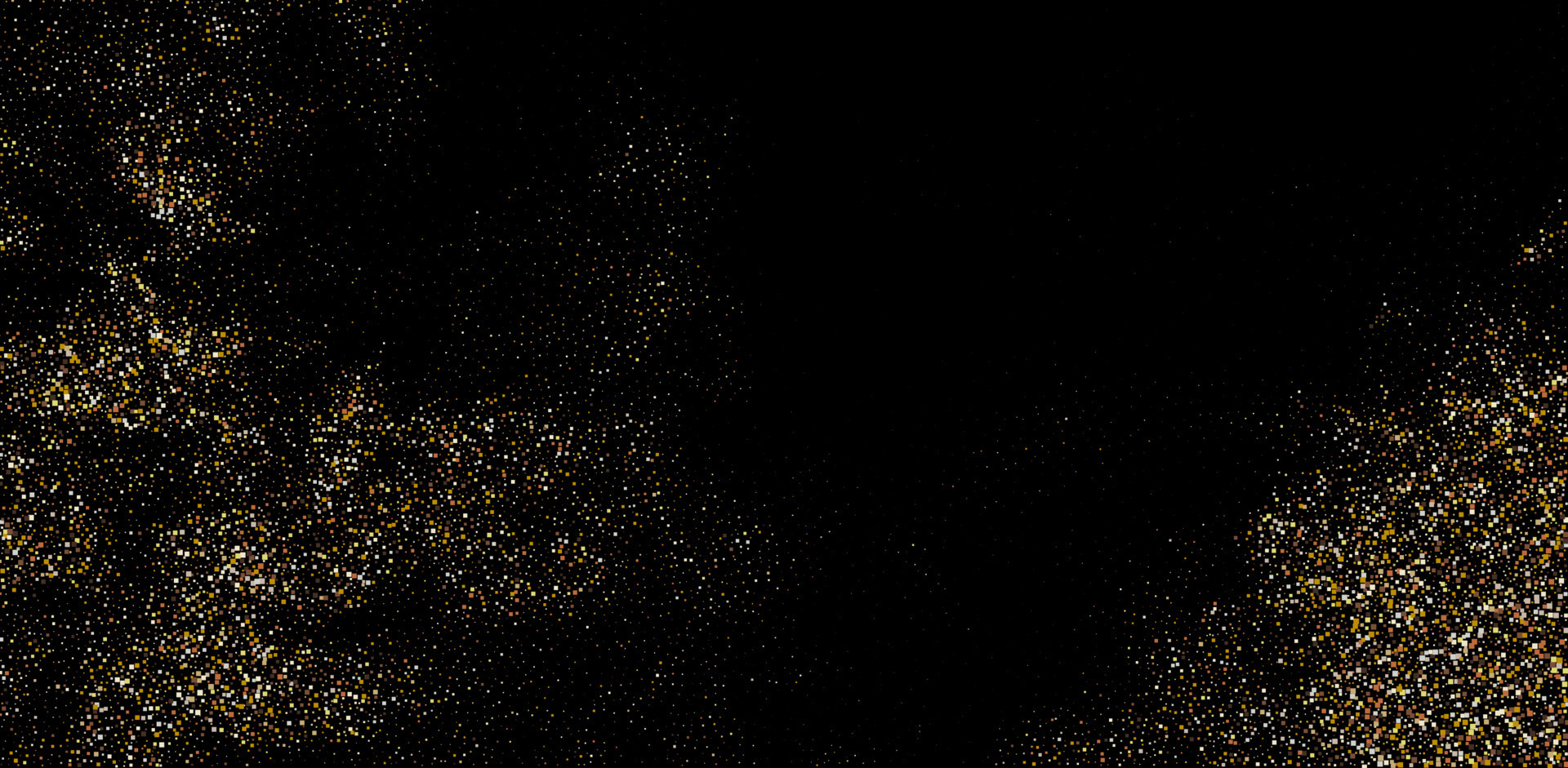 Vector golden smoke background. Gold particles . Glittering gold dust on black background ...