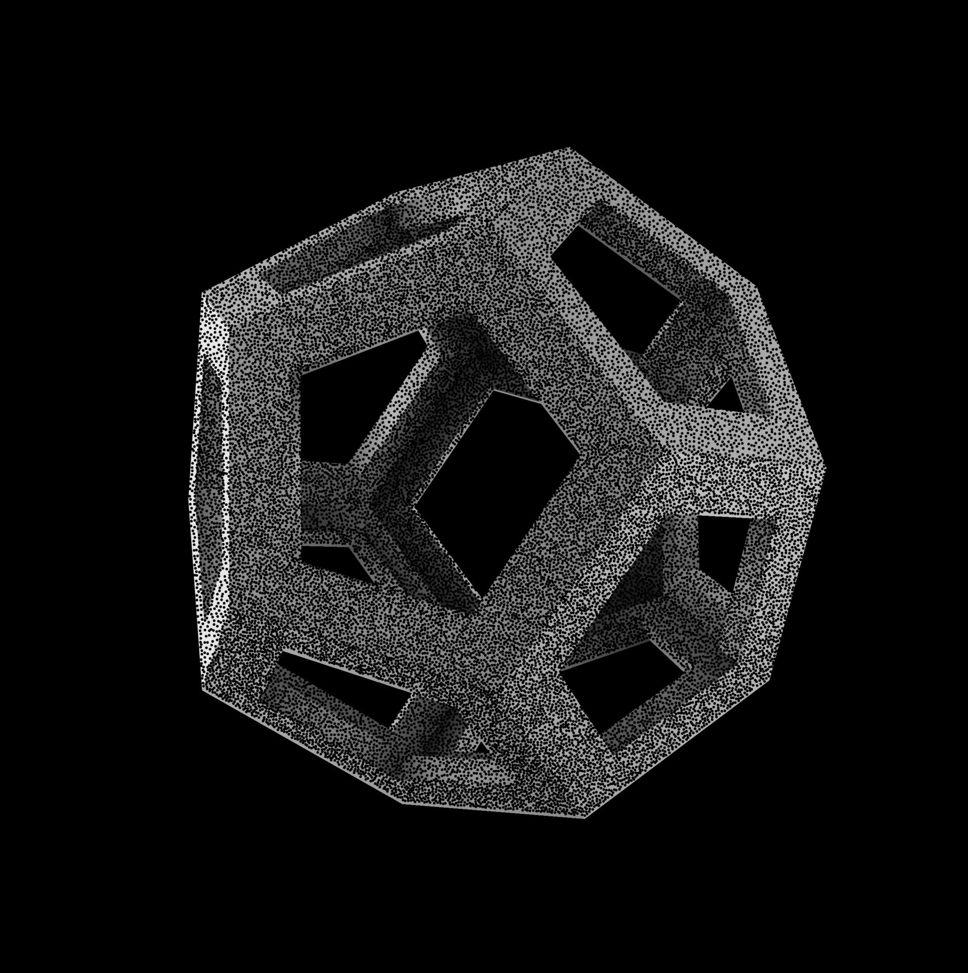 Abstract Vector Geometrical Shape With Shadow Made By Tones Of Gray Stippled Textures3d