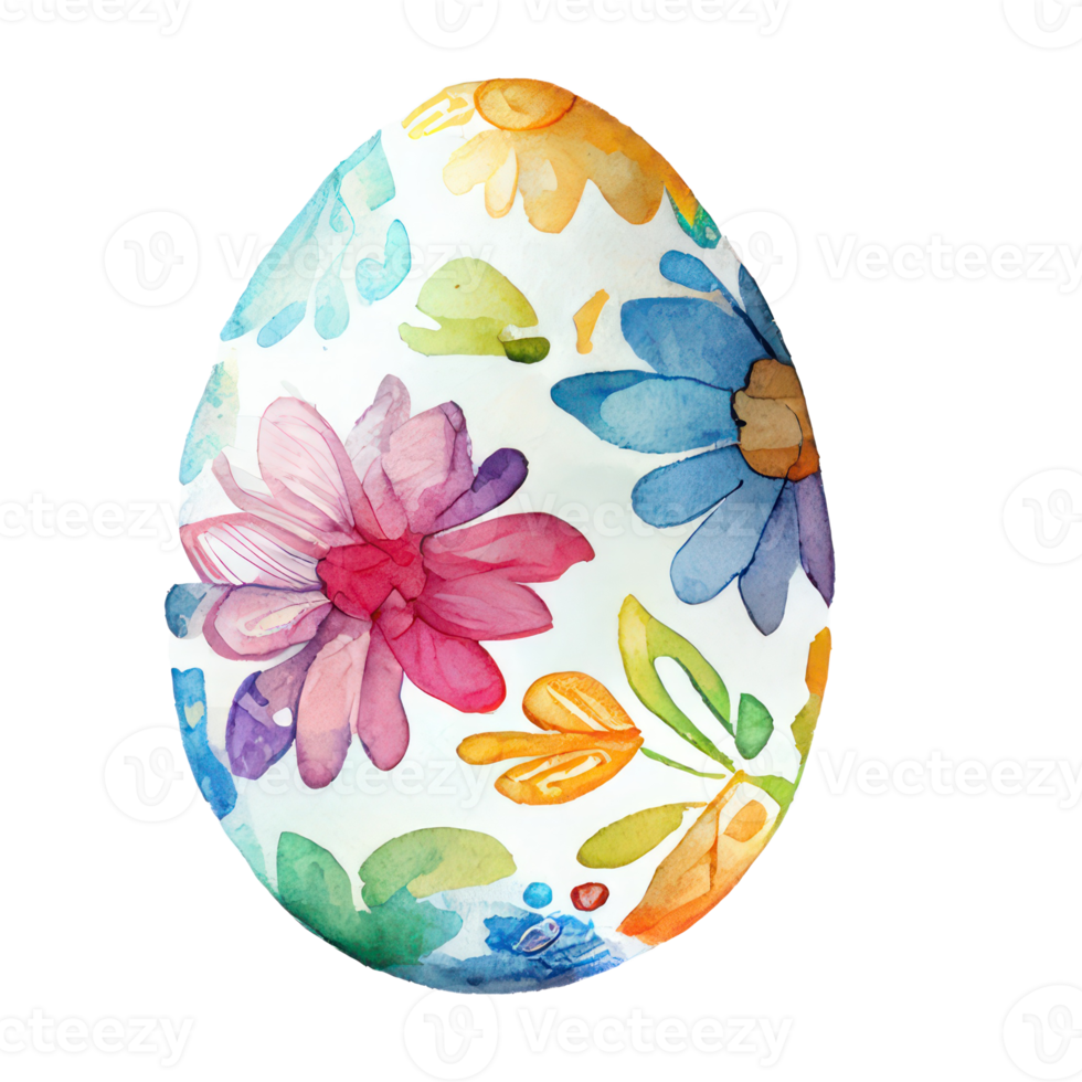 watercolor easter egg flowers 22505318 PNG