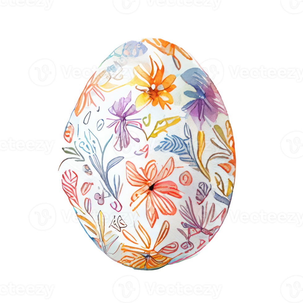 watercolor easter egg flowers 22505334 PNG