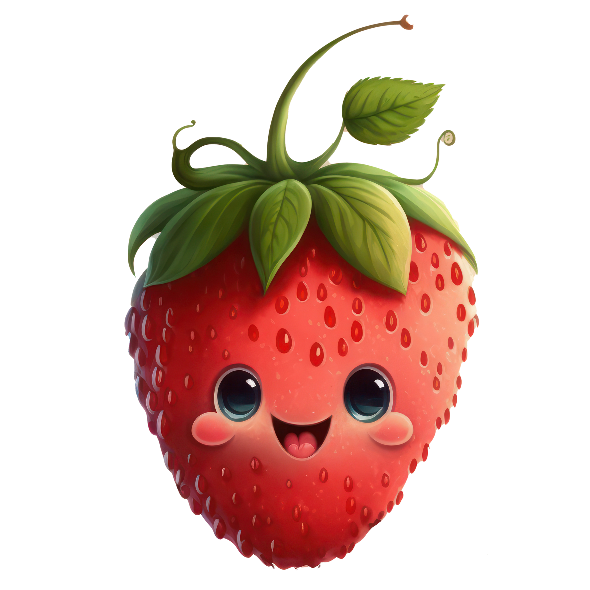 Cute Happy Strawberry Character Ai Generative 22505428 Png