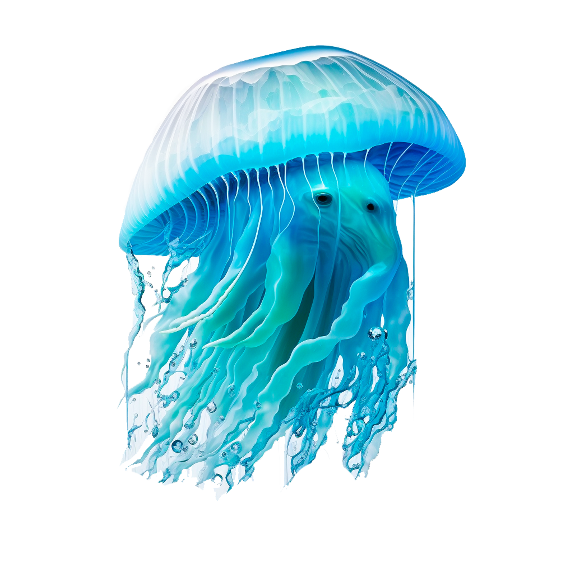 handraw blue jellyfish icon 22506742 PNG