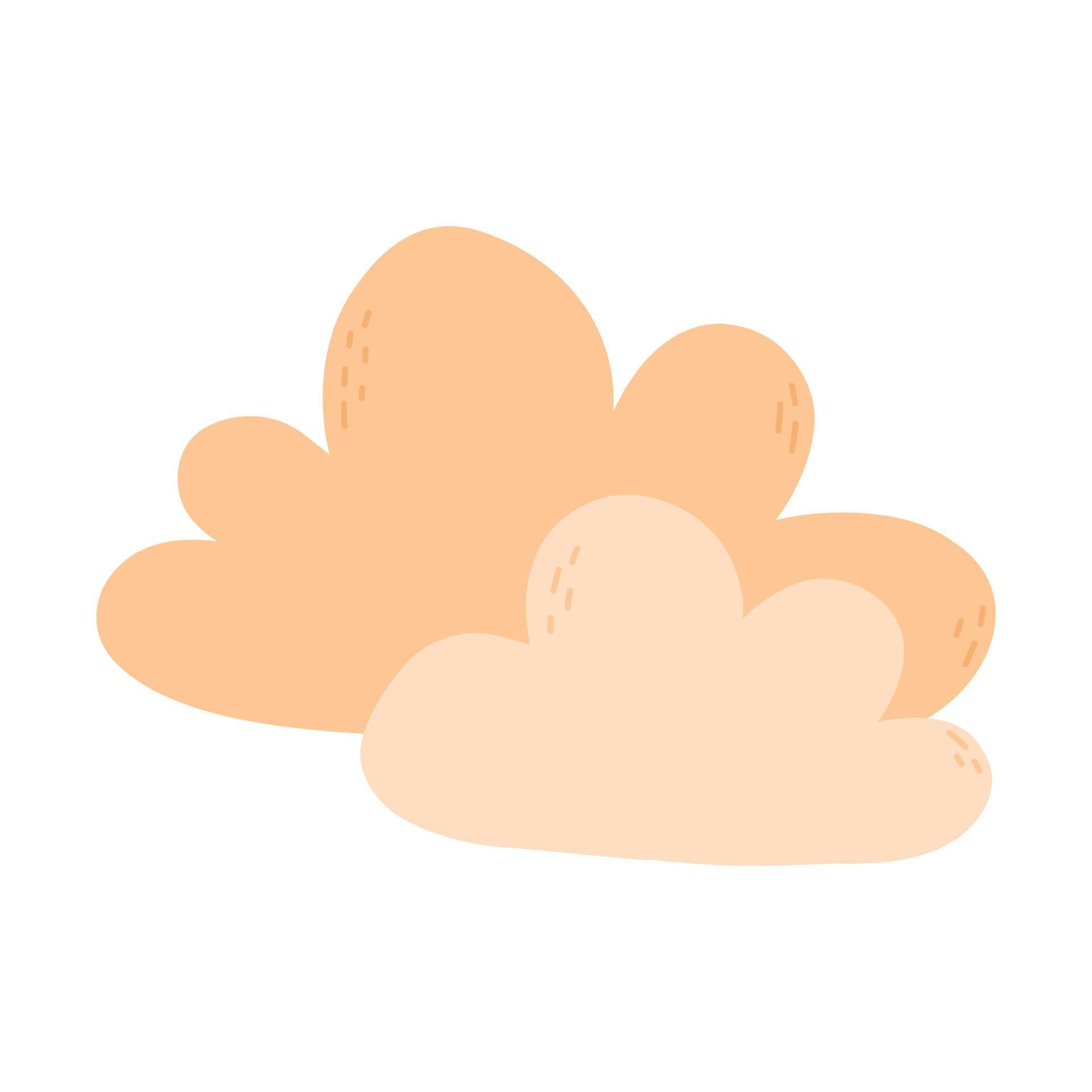 Cute Clouds In Boho Style Vector Illustration Flat Style Cloud Hand