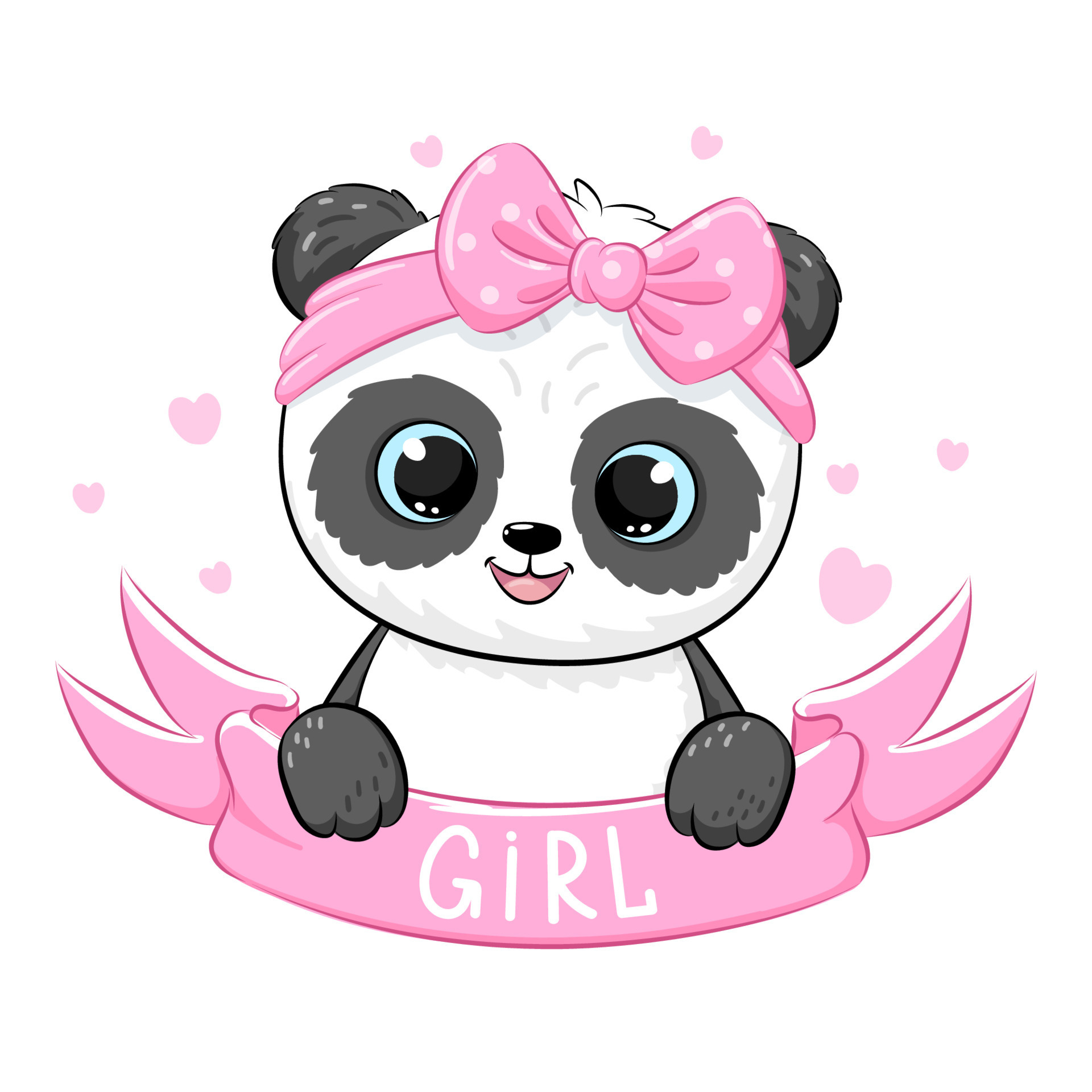 Cute Panda Girl Vector Illustration Of A Cartoon 22507982 Vector Art