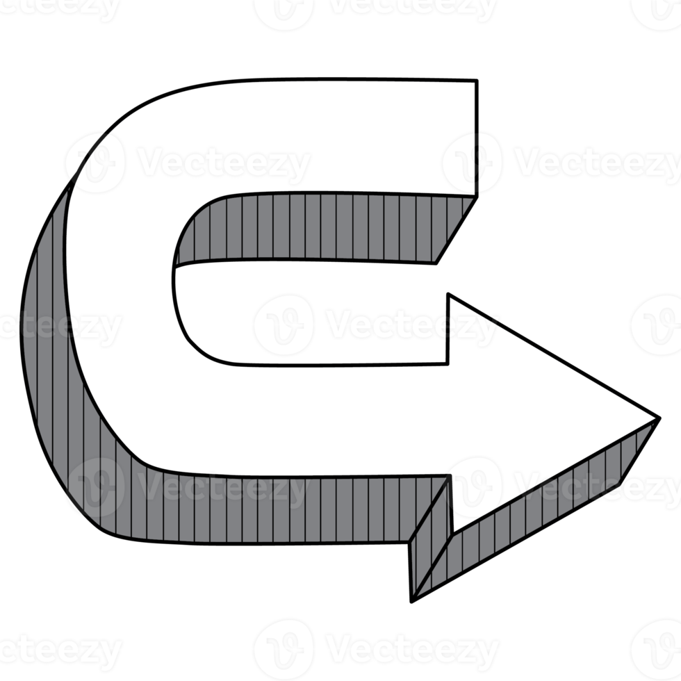3d Direction Arrow 22509473 Png