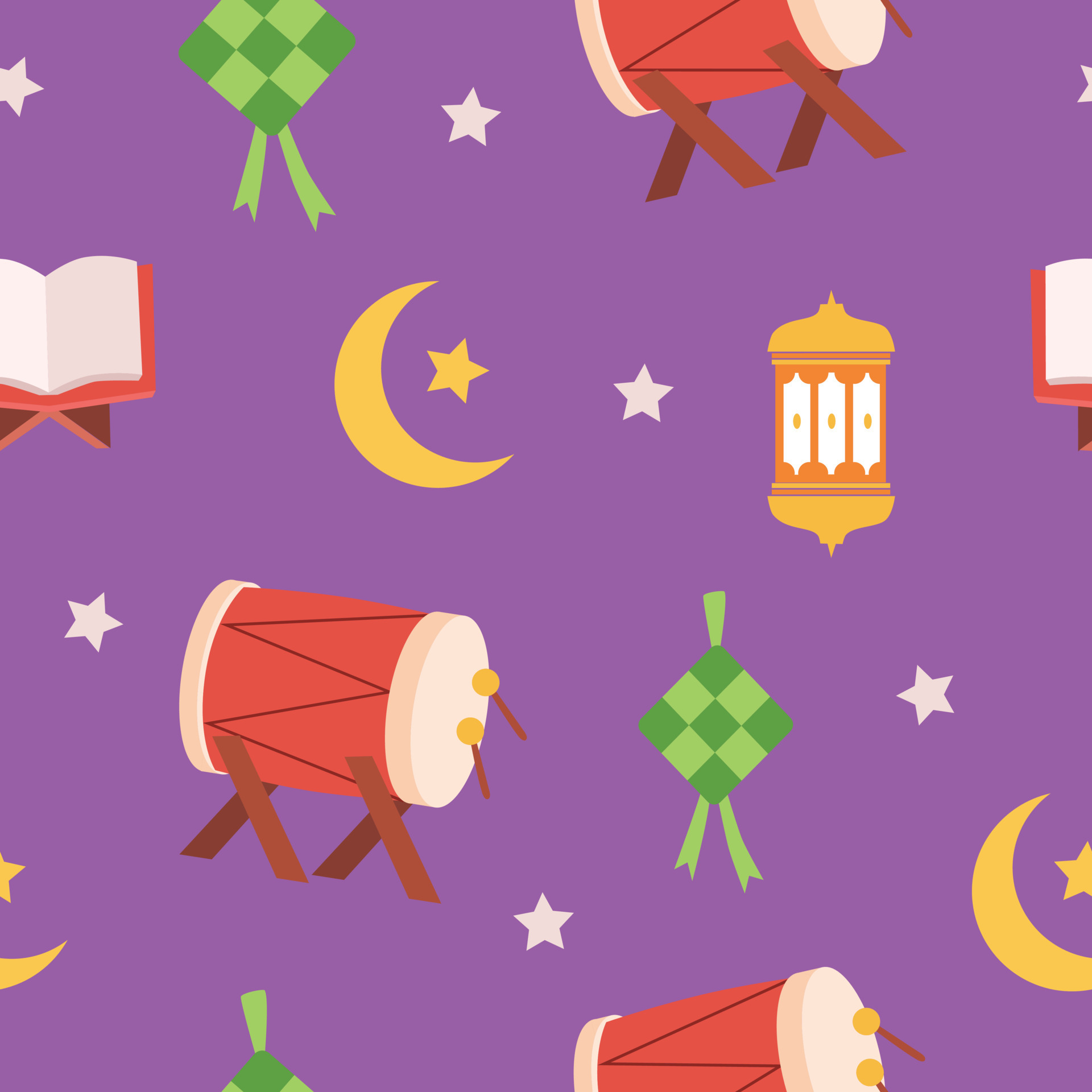 Cute Ramadan cartoon seamless pattern 22509578 Vector Art at Vecteezy